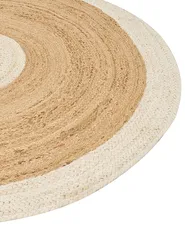 Rug YAYALAR Off-White ø 140 cm Jute | Beliani.co.uk