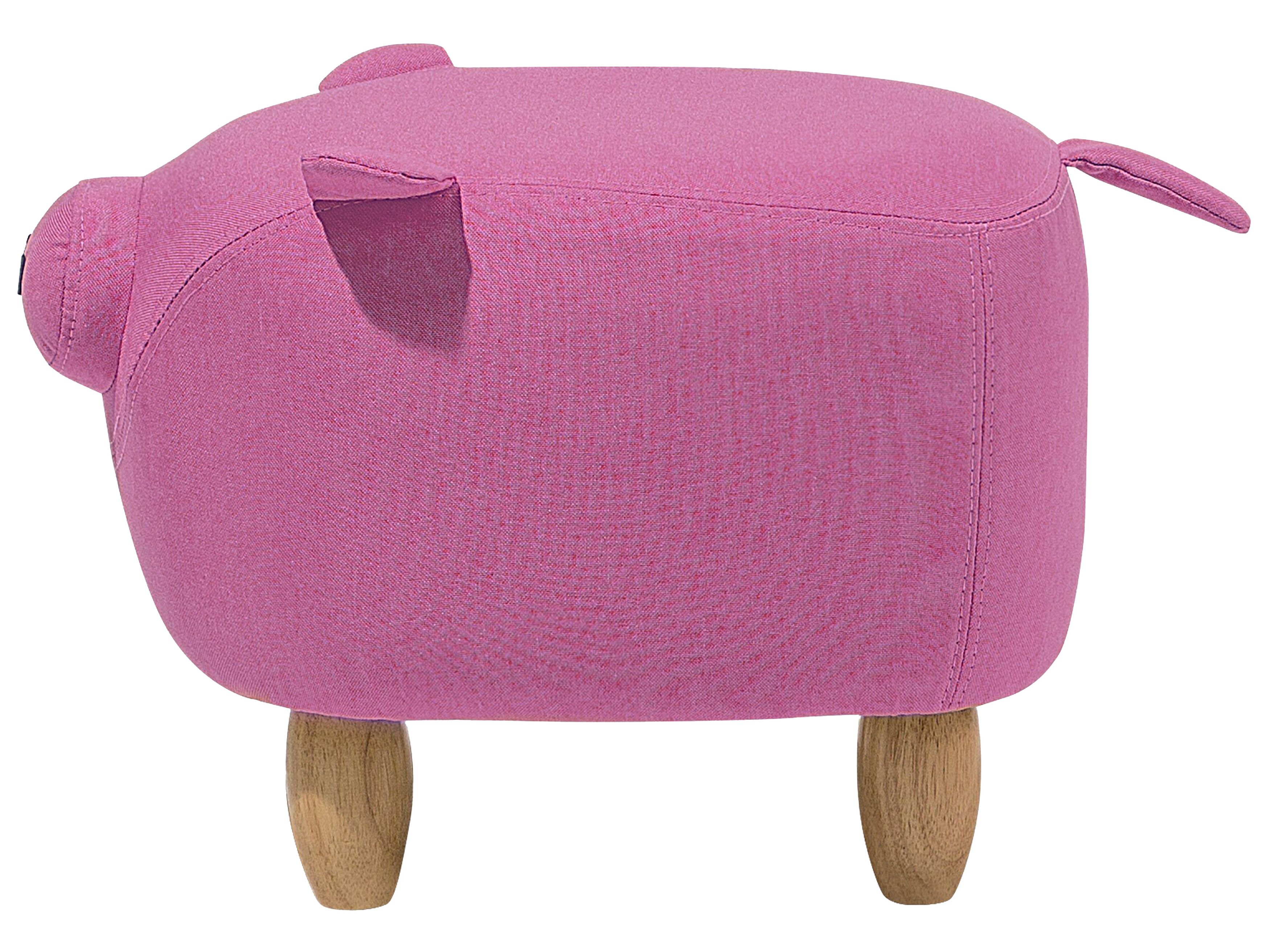 Puf animal PIGGY Tela Rosa | Beliani.es