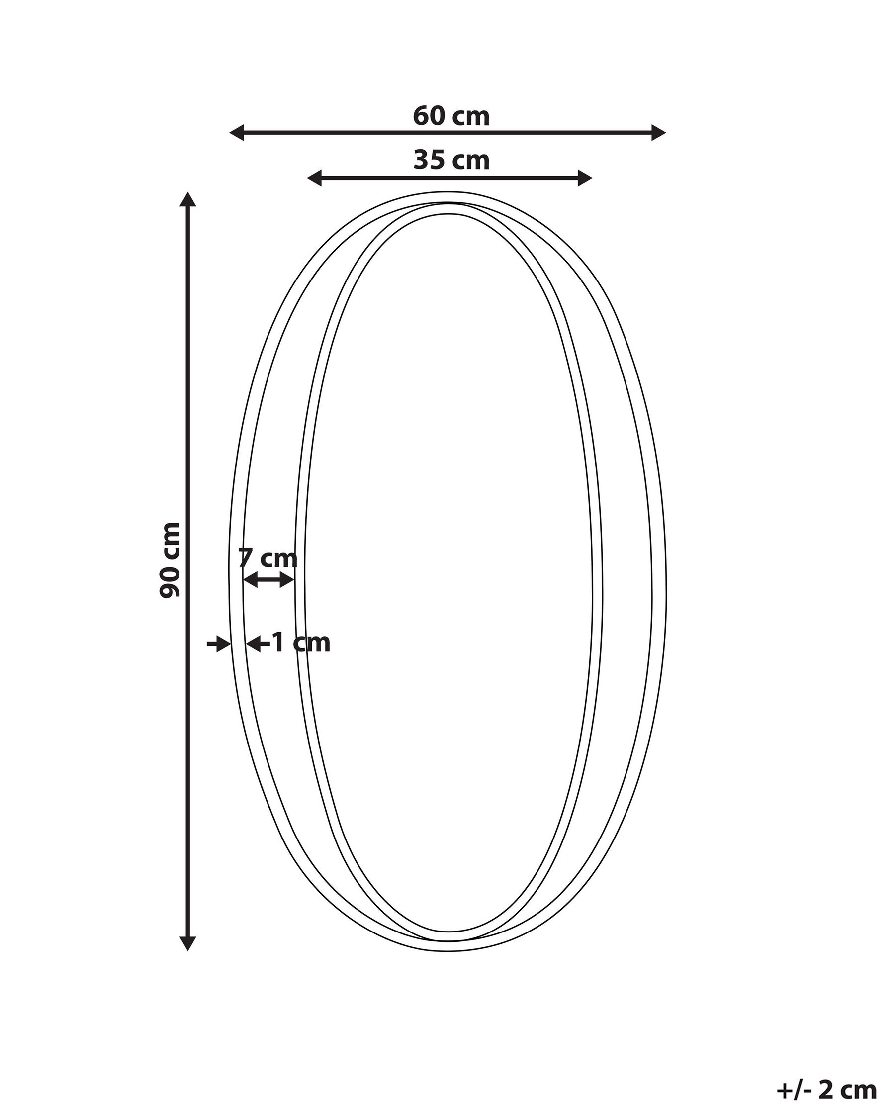 Wall Mirror BESSON 55 cm 90 cm Metal Gold | Beliani.co.uk