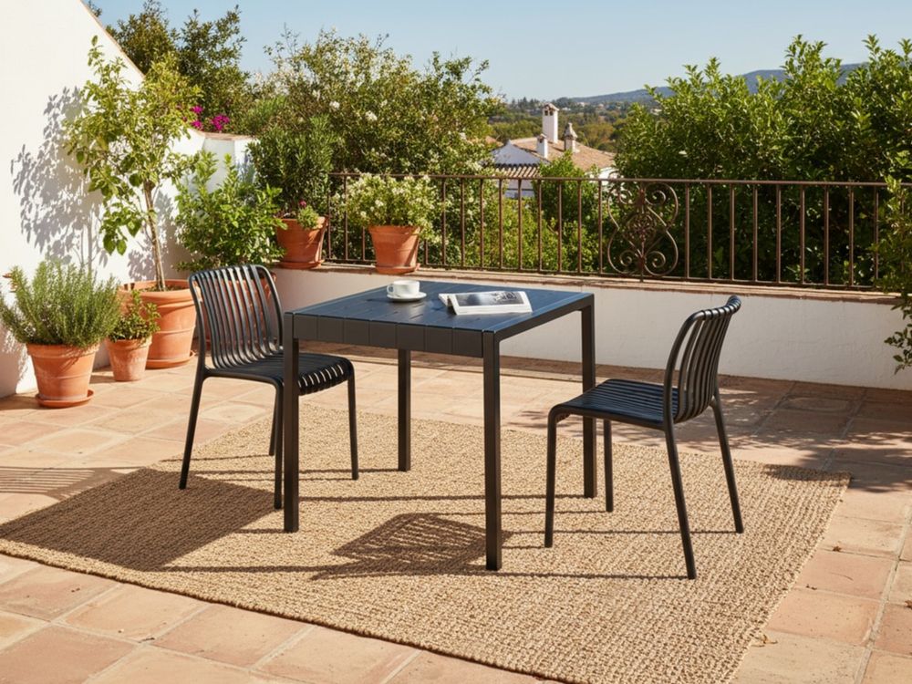 Set med 6 trädgårdsstolar BACOLI Mörkgrå | Beliani.se