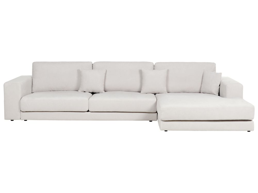 Left Hand 4 Seater Corner Sofa White LOFOTEN Beliani