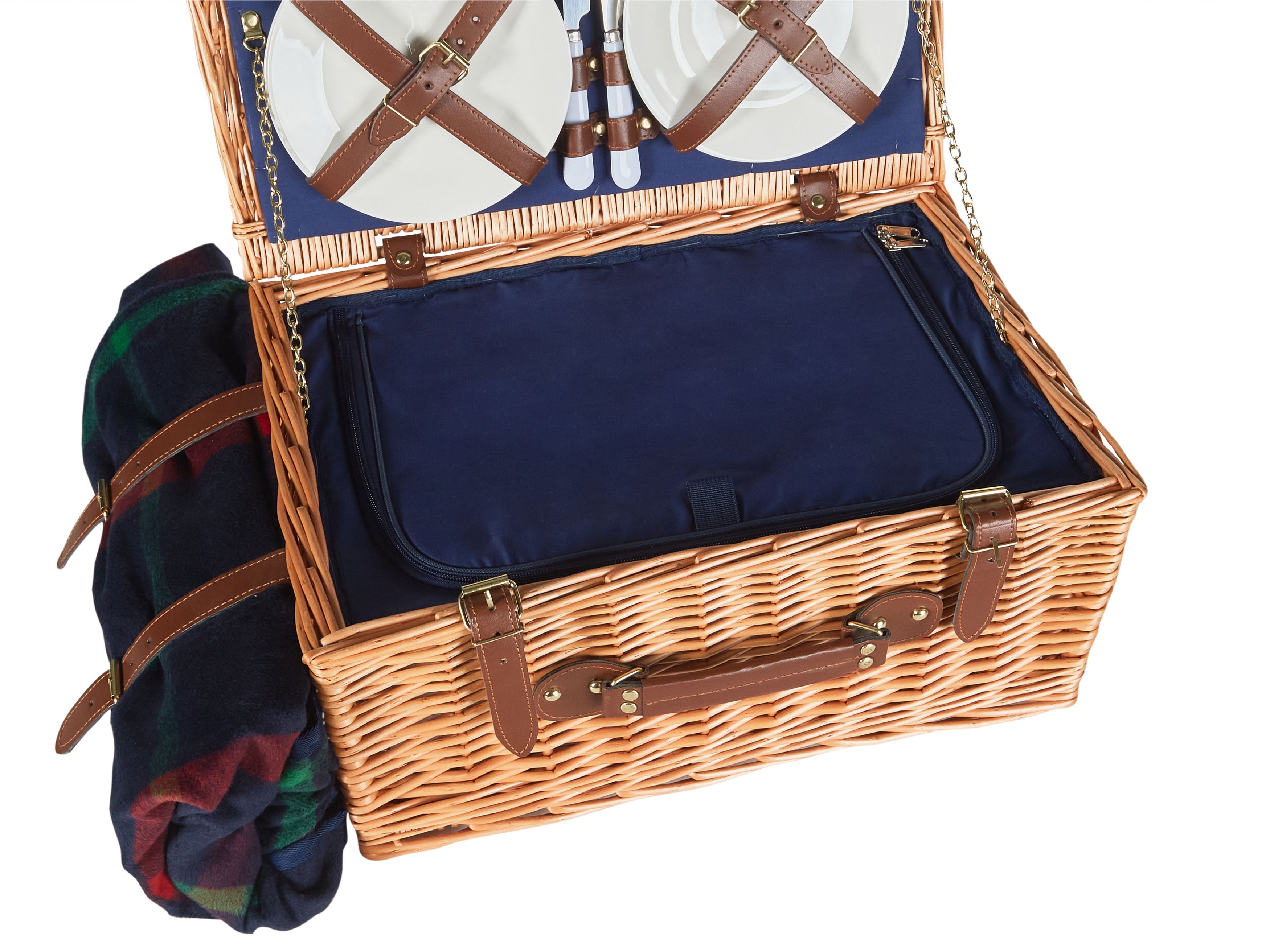 Picnic Basket CREPES Wood Brown | Beliani.co.uk