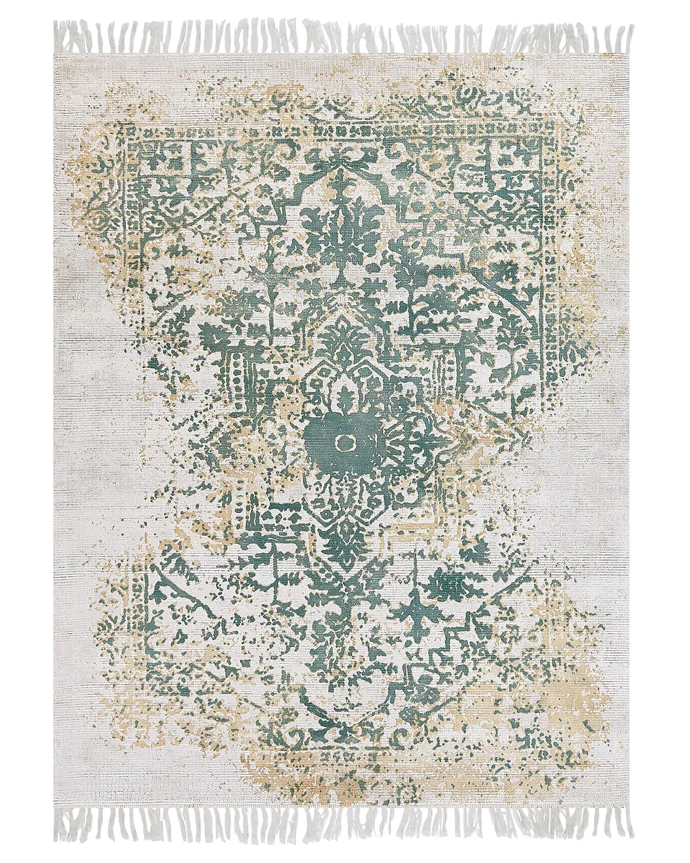 Gulvtæppe GORANO Lys Beige 160 x 160 cm Viskose | Beliani.dk