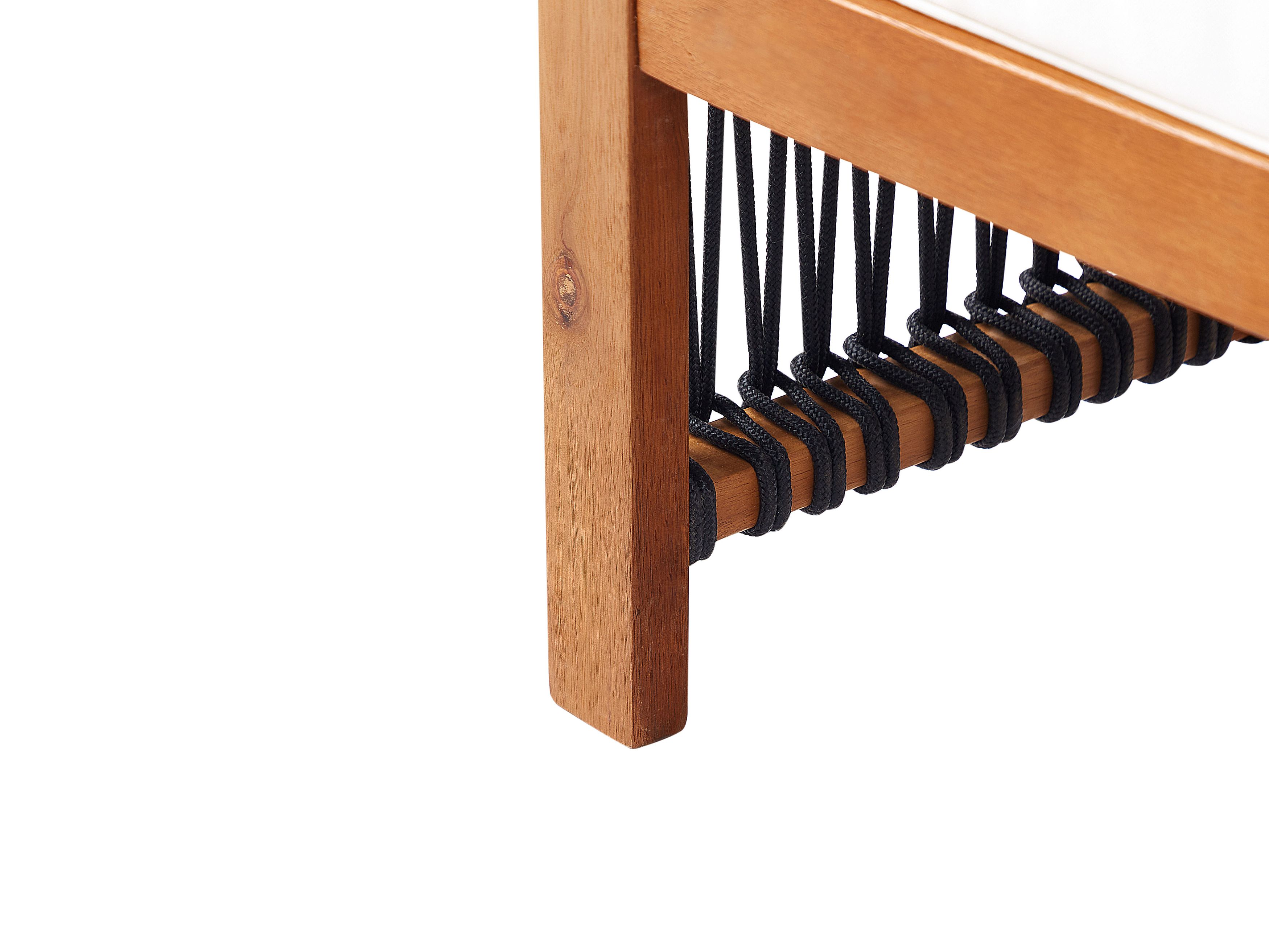 Garden Lounge Set with Table 4 Seater ANTRIA Acacia Wood Black ...