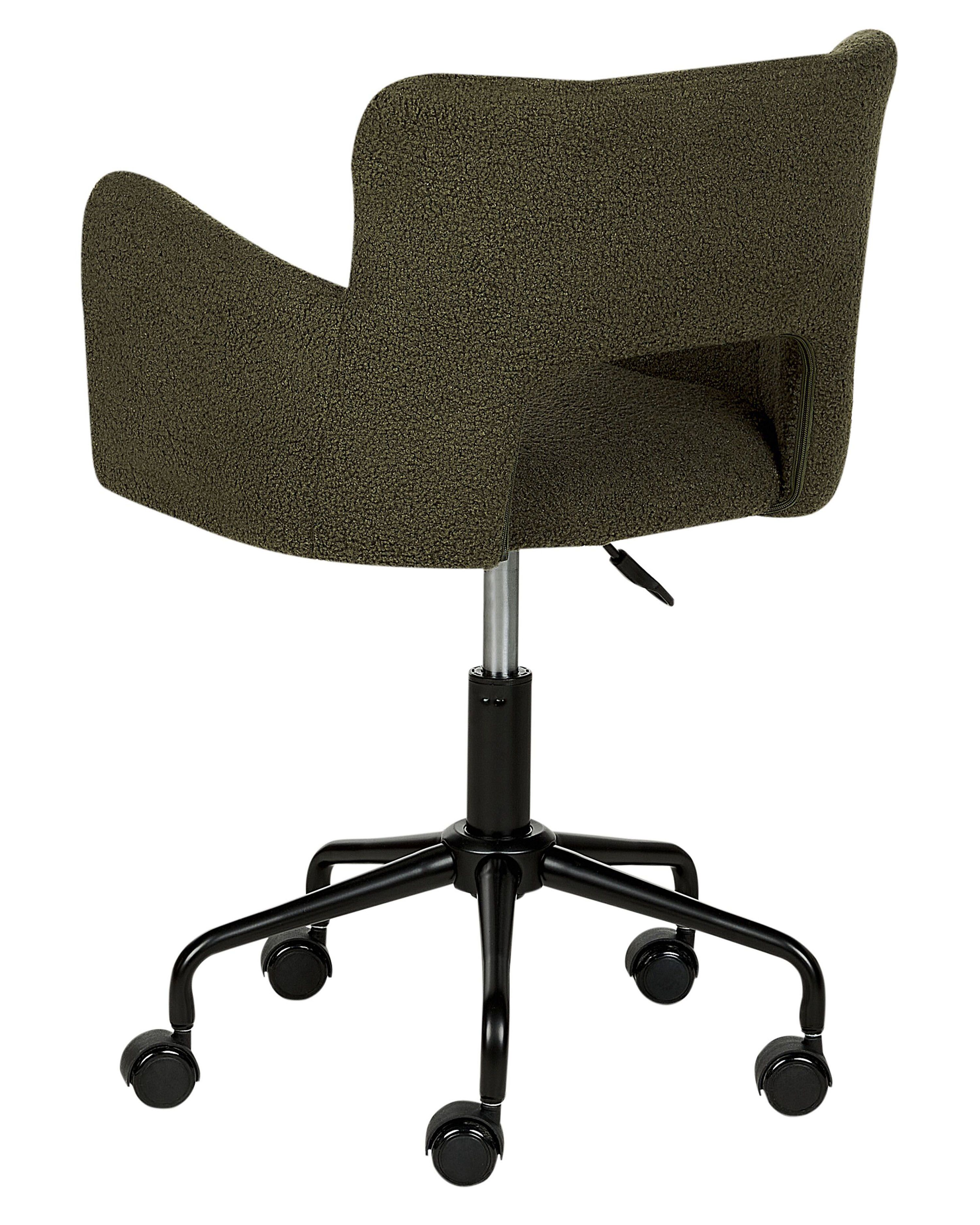 Desk Chair SANILAC Boucle Dark Green | Beliani.co.uk