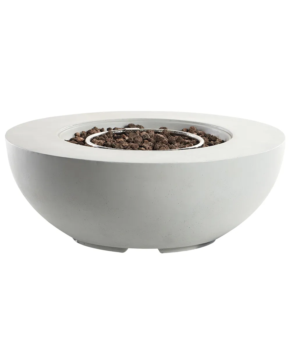 Gas Fire Pit SURTSEY Concrete Light Grey | Beliani.co.uk