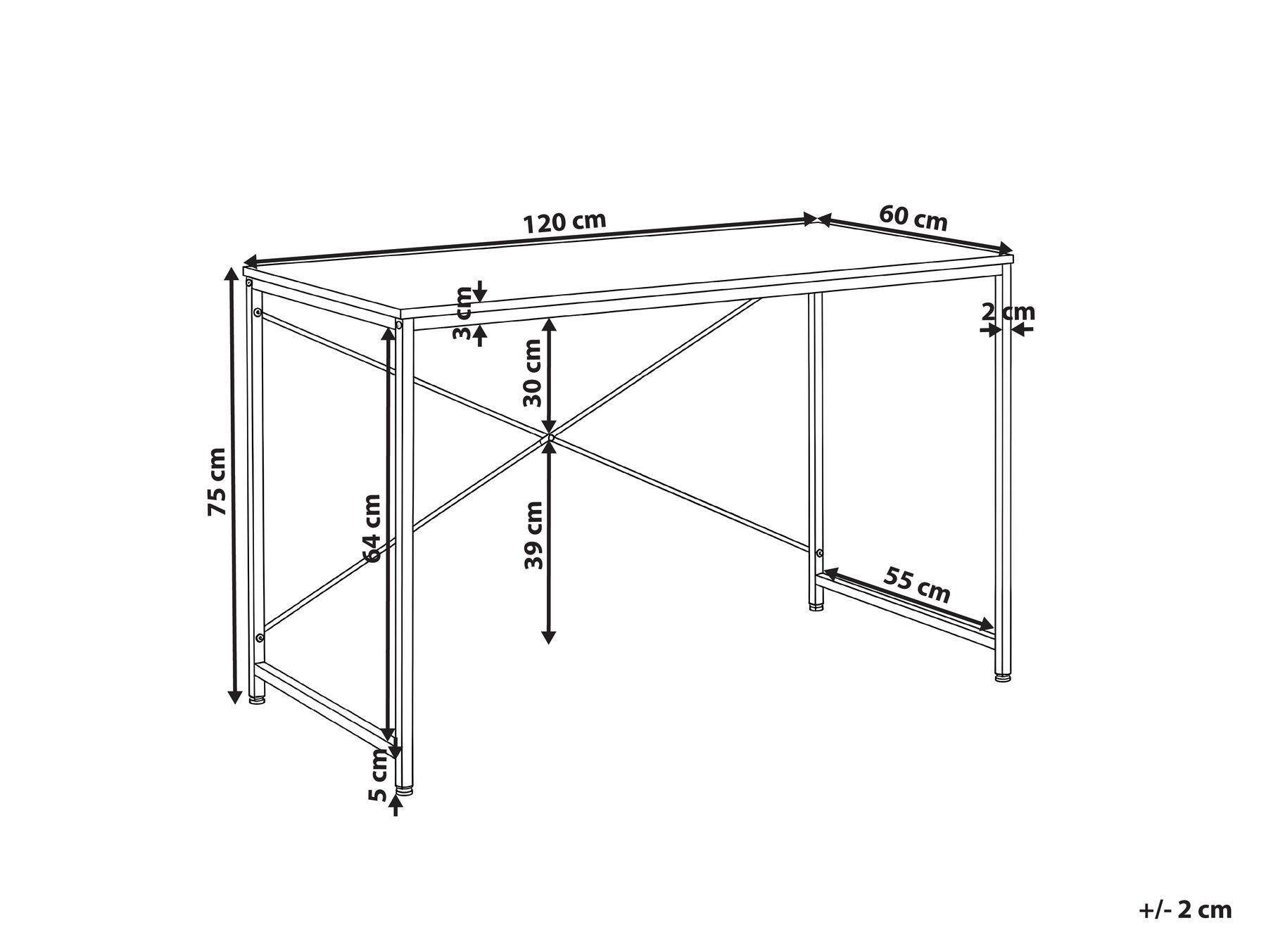 Schreibtisch ANDASTE Schwarz 120 cm 60 cm | Beliani.ch