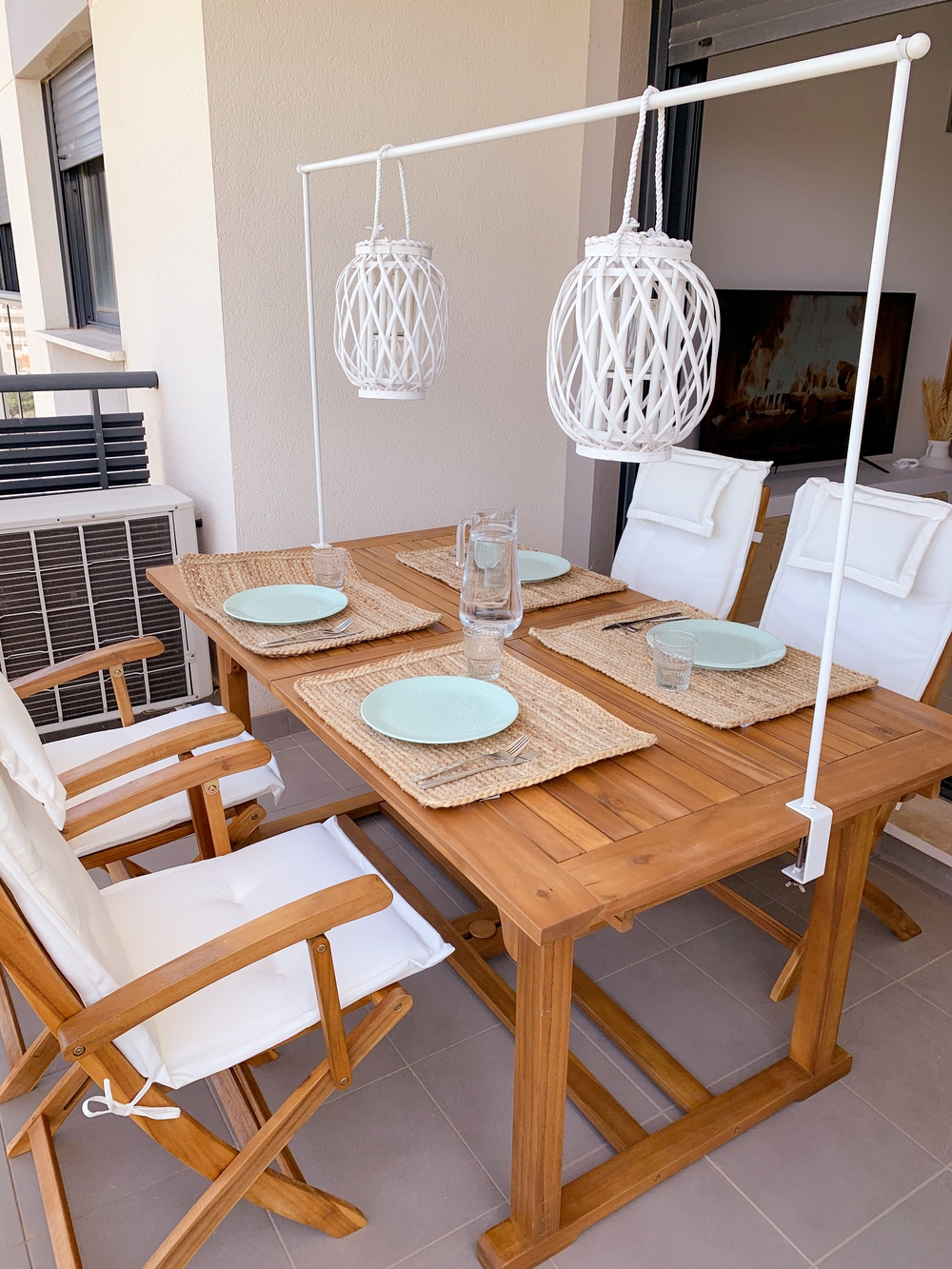 Extending Acacia Wood Garden Dining Table 160 220 x 90 cm Light Wood JAVA Beliani
