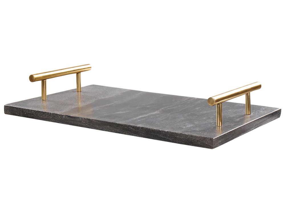 Marble Serving Tray Black DIMARI Beliani