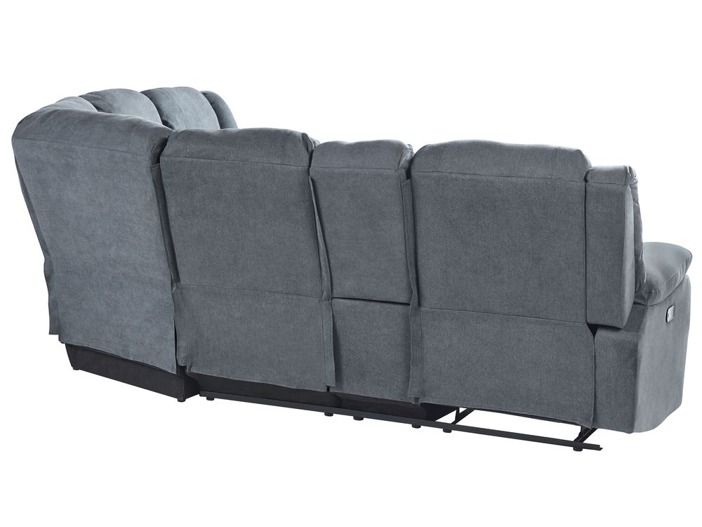 Corner Fabric Manual Recliner Sofa Grey ROKKE Beliani