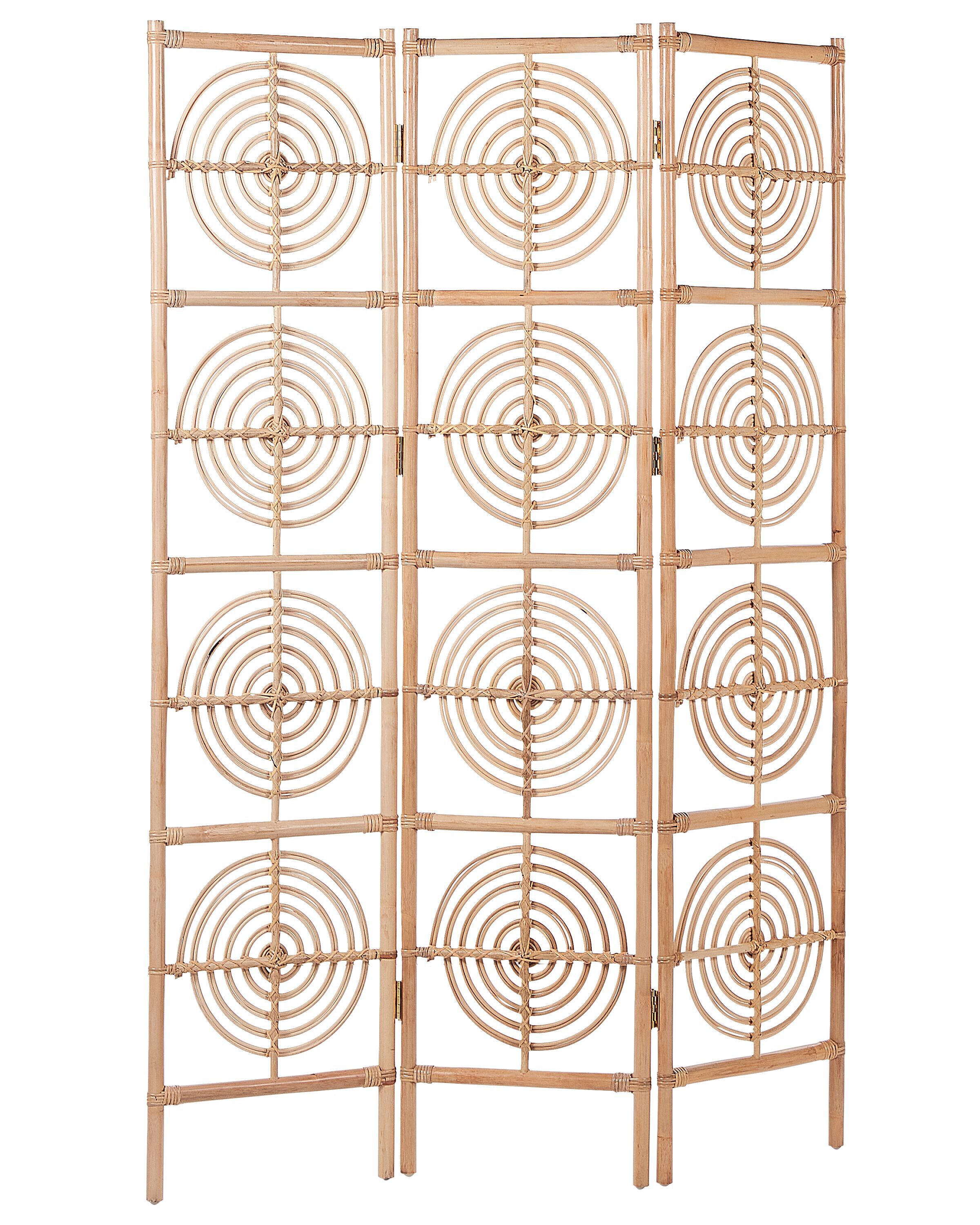 3 Panel Room Divider ALTAMURA Light Brown 117 cm 180 cm | Beliani.co.uk