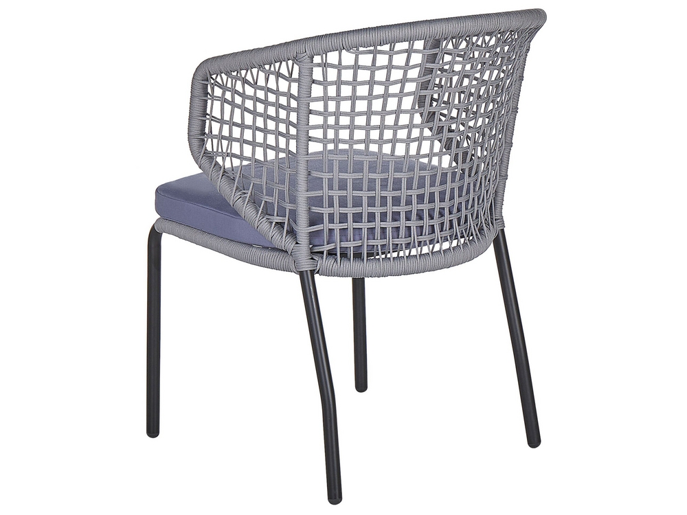 Bistro Set with Cushion PALMI Metal Grey Beliani