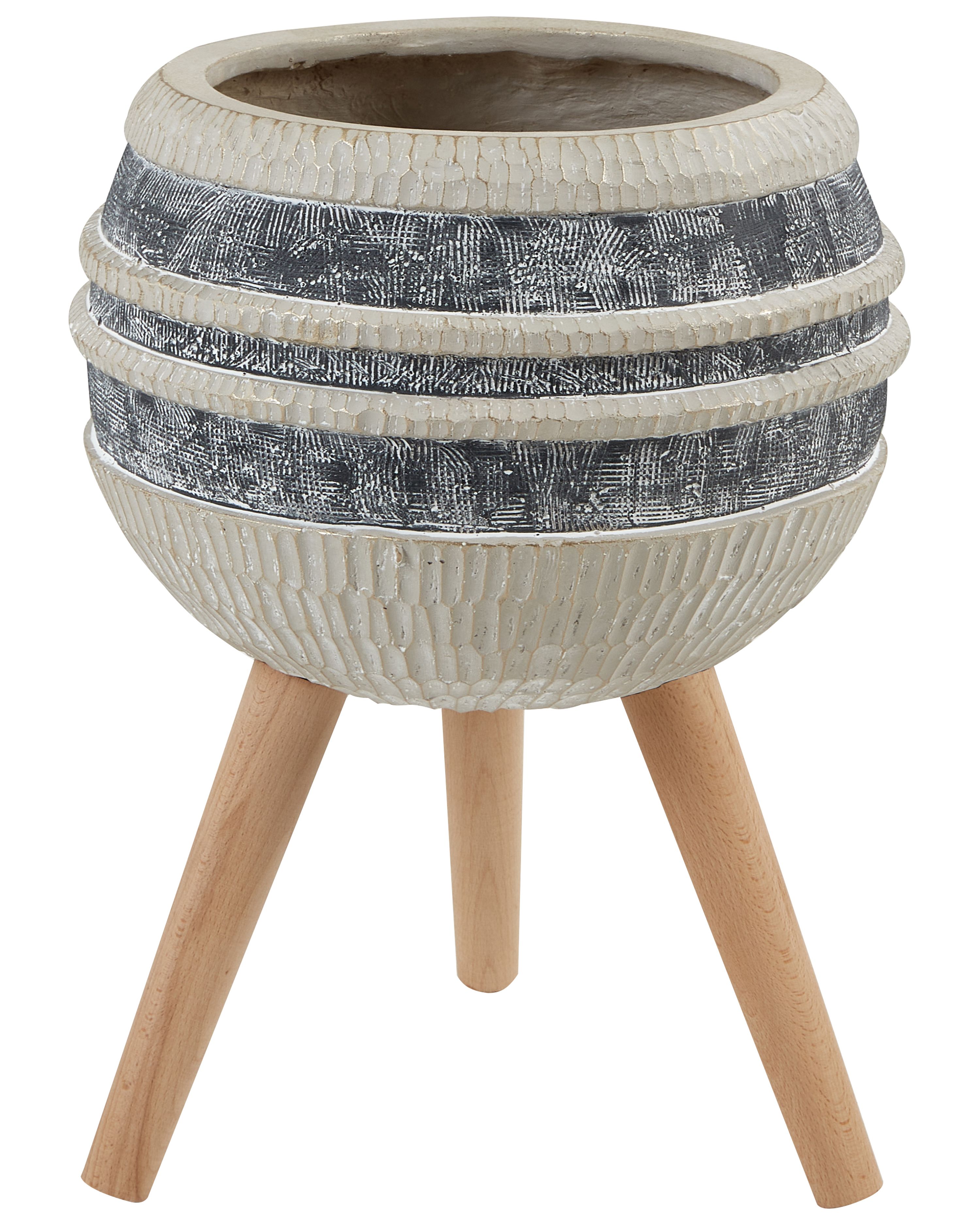 Elevated Plant Pot ATHYRIUM 38 cm Beige | Beliani.co.uk