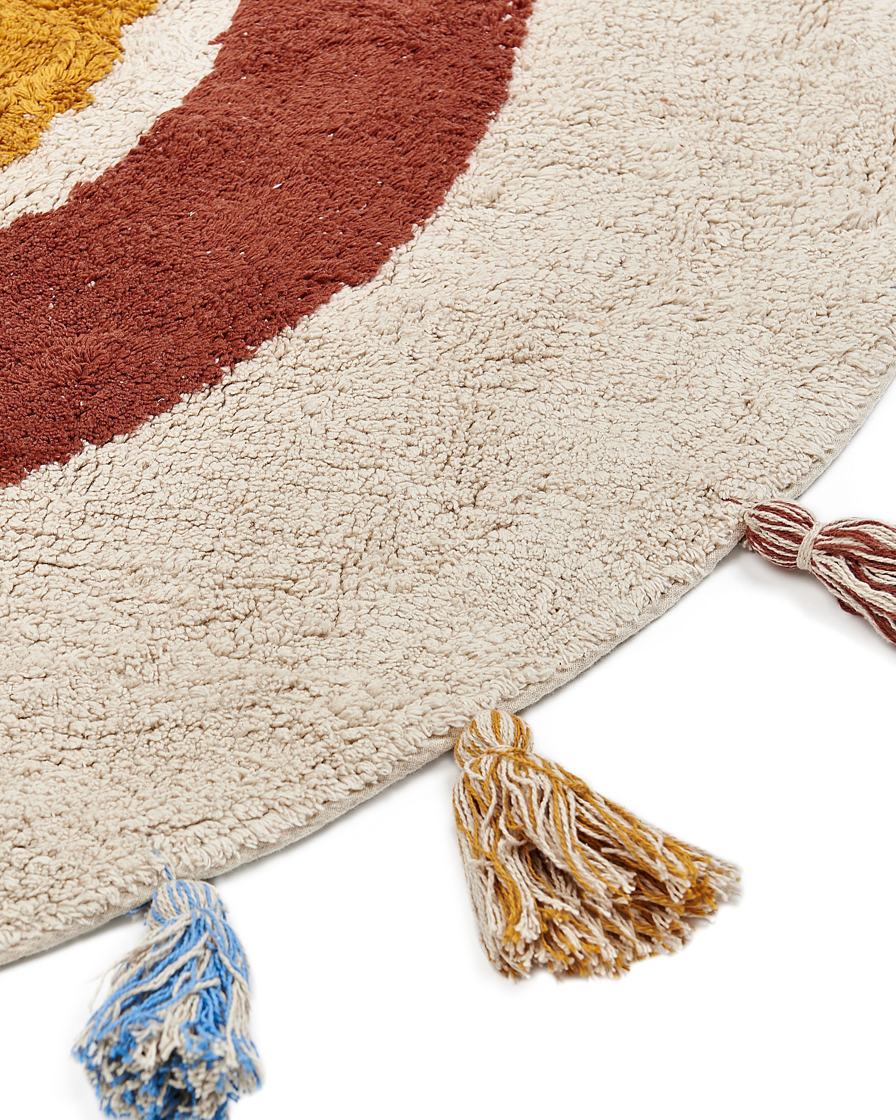 Round Cotton Area Rug ø 120 cm Multicolour YAGCI | Beliani.co.uk