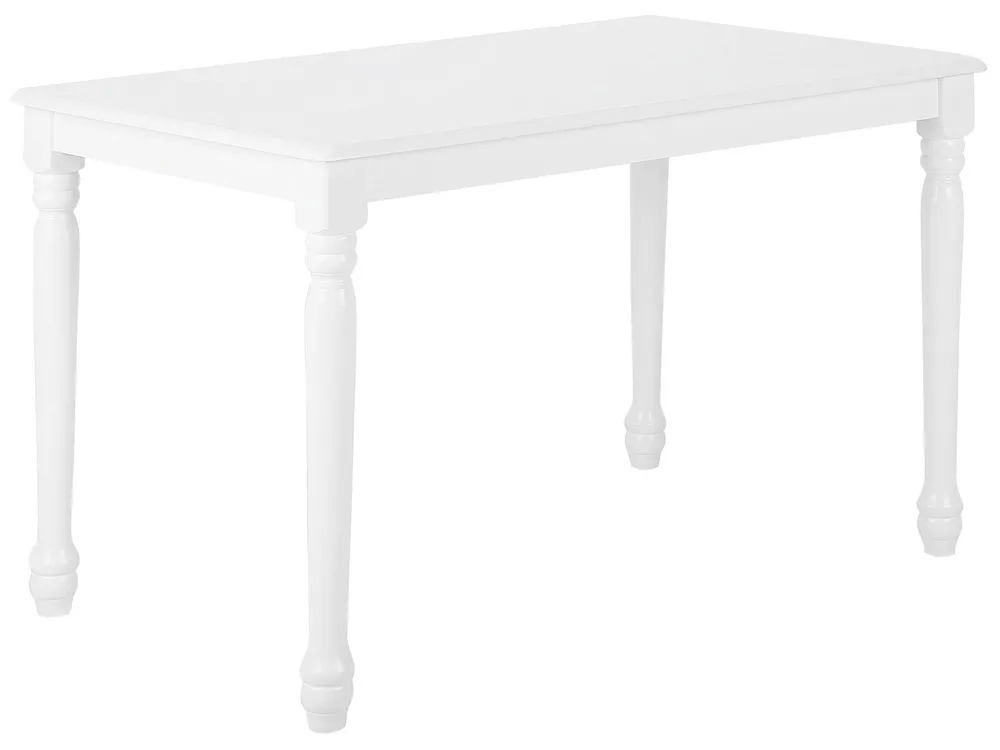 Dining Table SANTIAGO White Marble 120 cm 80 cm | Beliani.co.uk