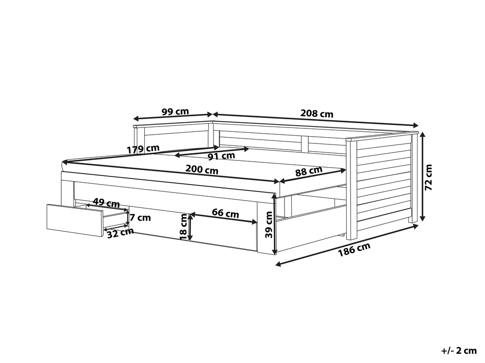 Super king single bed size store
