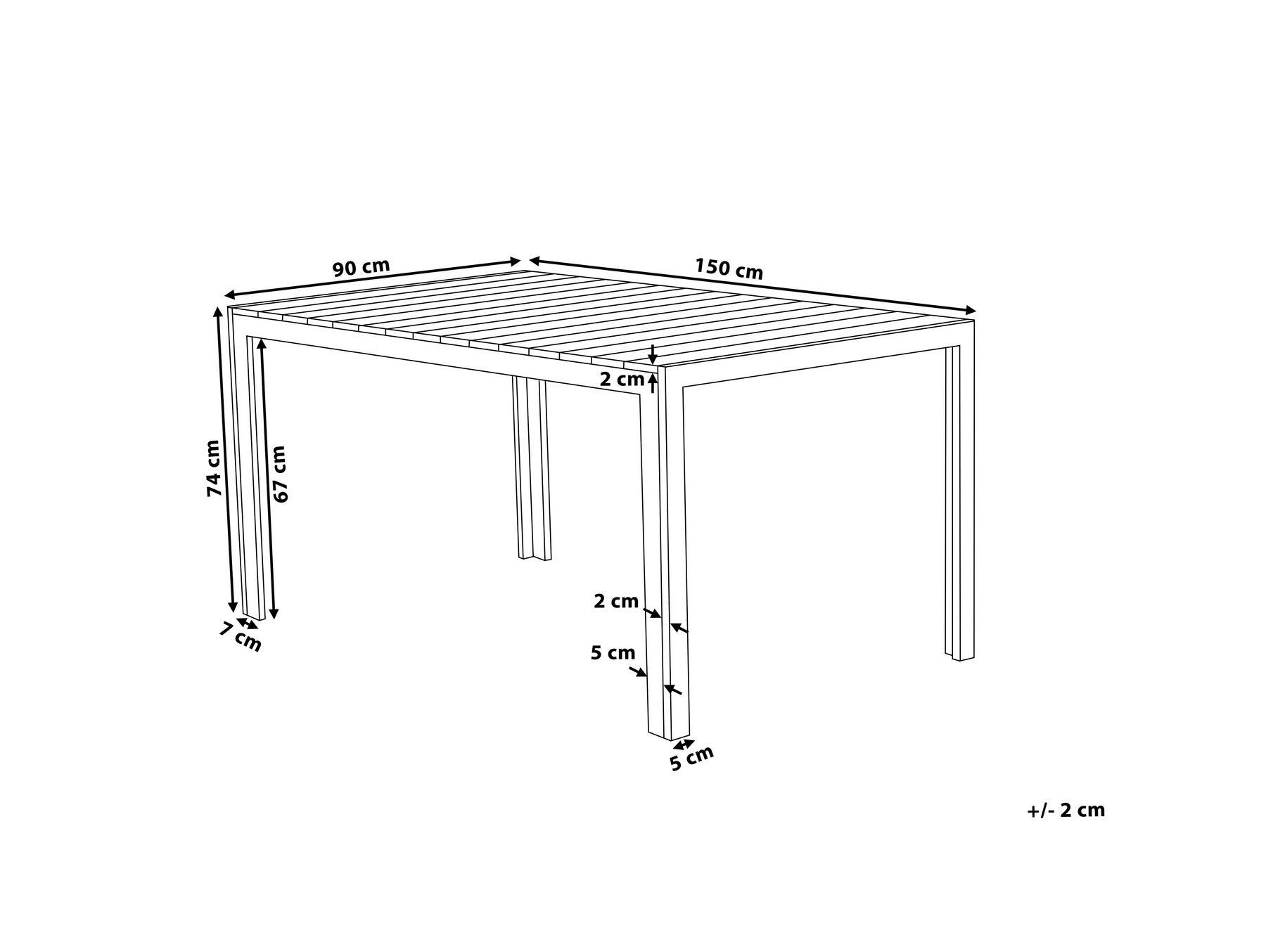 Garden Dining Table COMO 150 cm 90 cm Grey | Beliani.co.uk