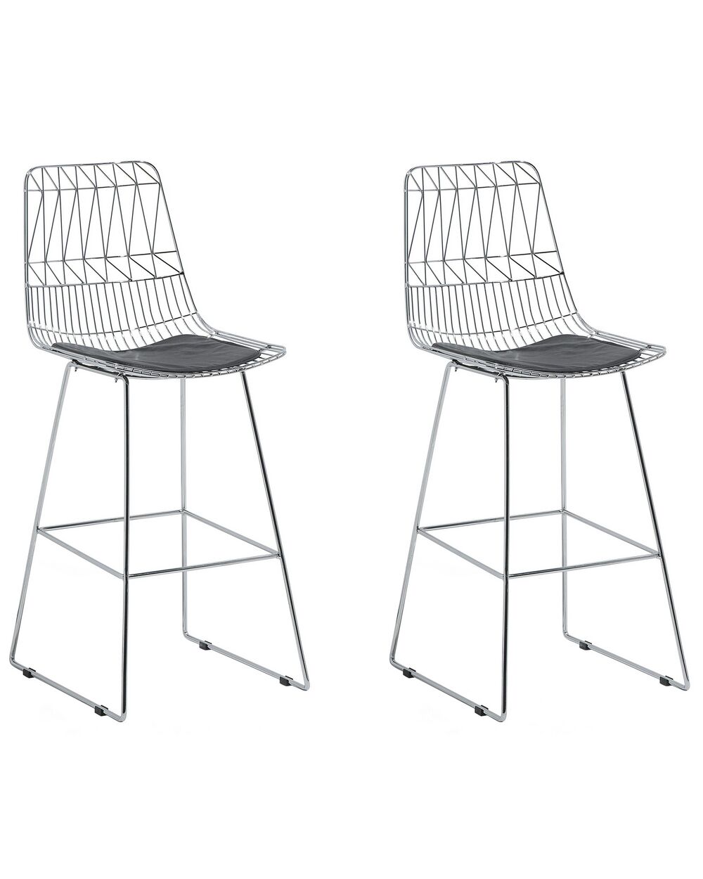Set of 2 Bar Chairs PRESTON Metal Silver Beliani