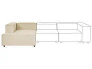 Chaise Longue APRICA Faux Linen Beige | Beliani.co.uk