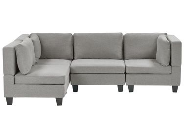 4 Seater Right Hand Modular Fabric Corner Sofa Light Grey UNSTAD ...