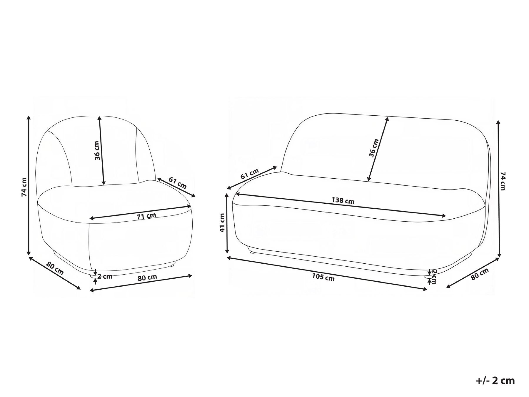 Living Room Set 4 Seater LOVBERG Fabric Off-White | Beliani.es