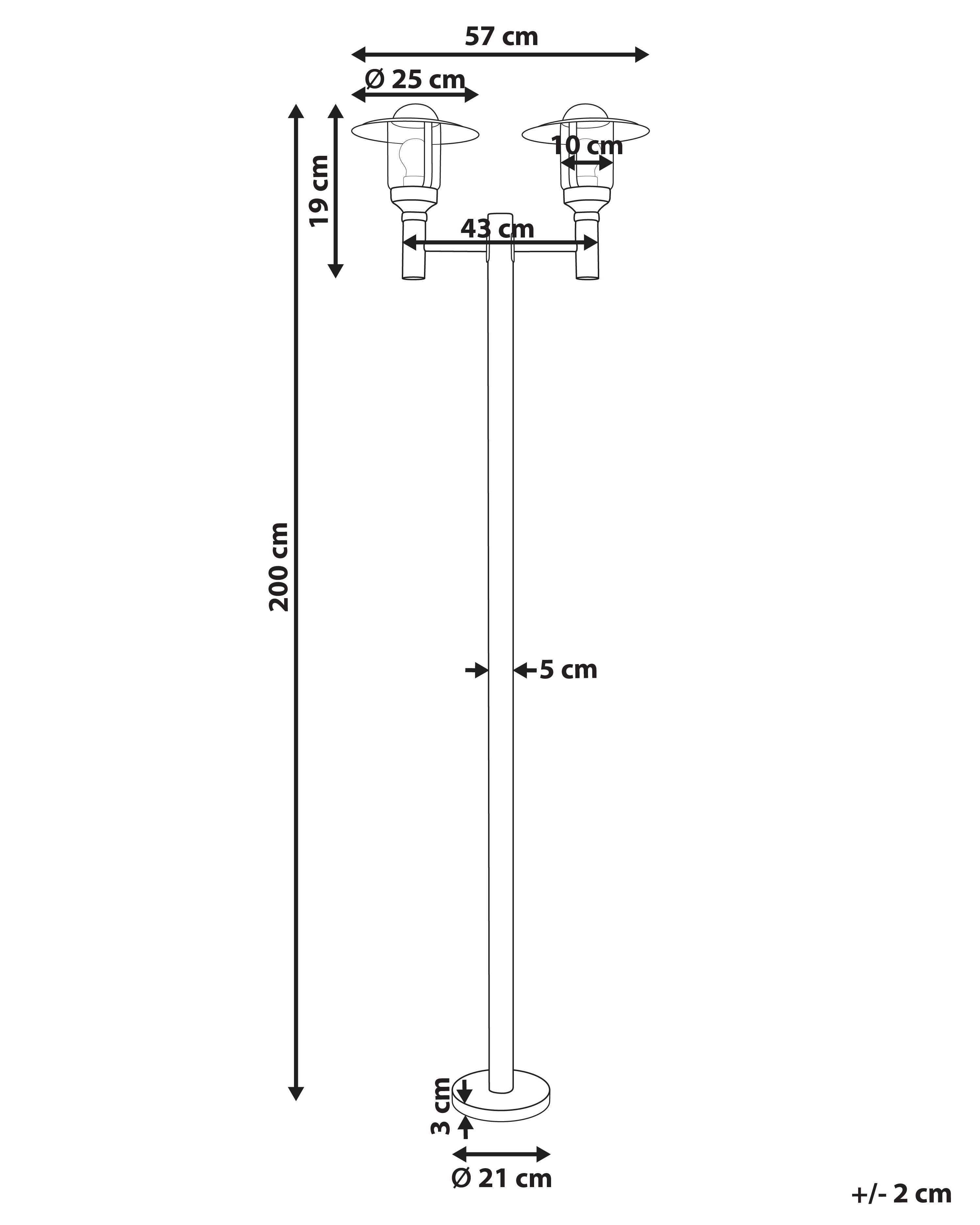 2 Light Outdoor Lamp Post Black TIZU | Beliani.co.uk