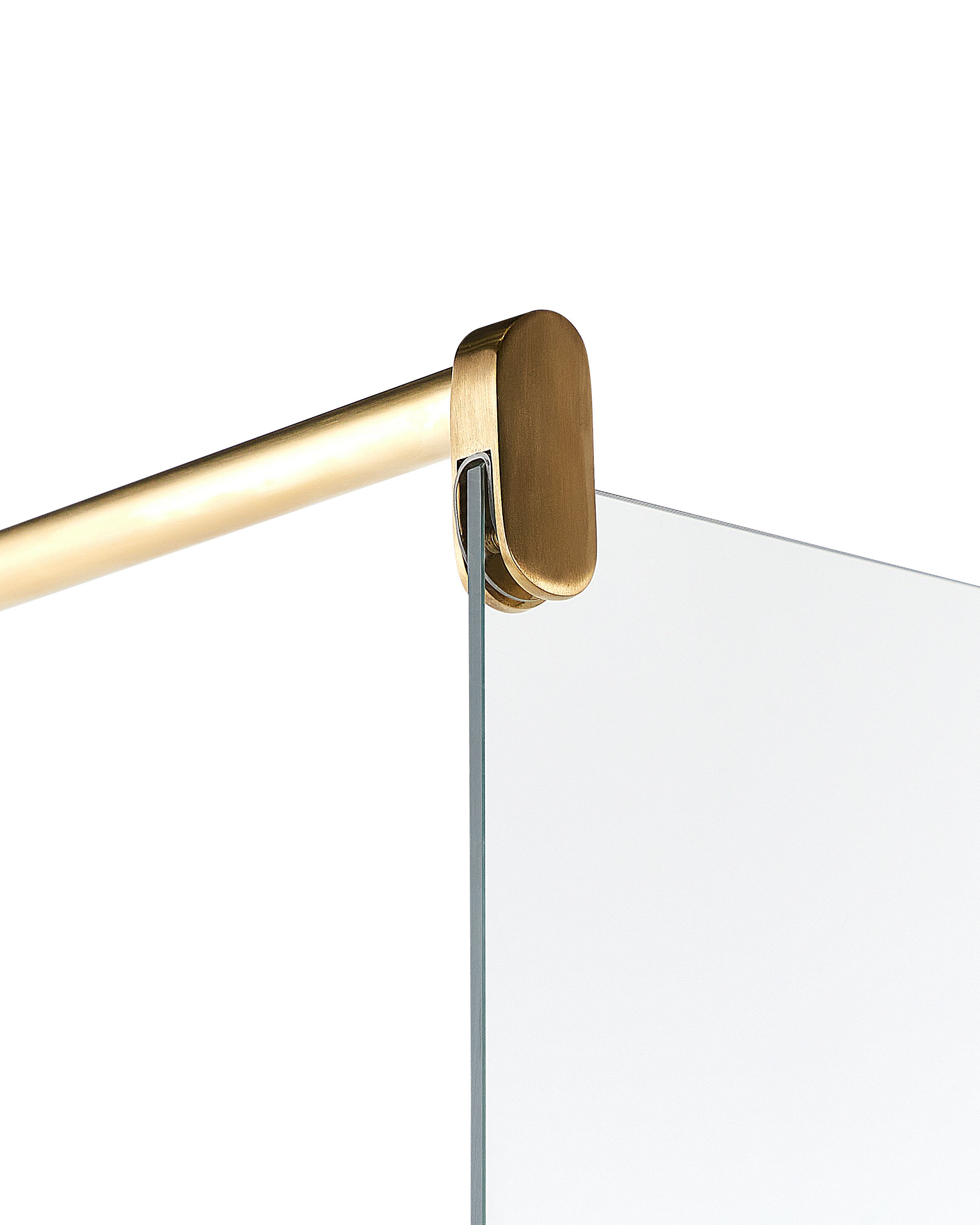 Shower Screen AHAUS 1000 x 1900 mm Gold | Beliani.co.uk