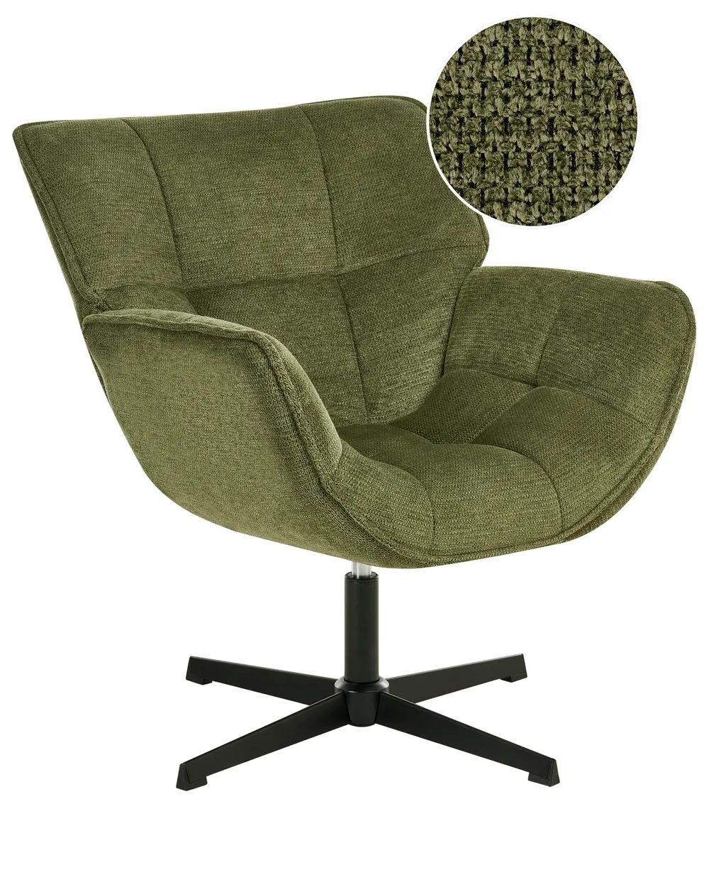 Fauteuil pivotant AUMA Tissu Vert | Beliani.fr