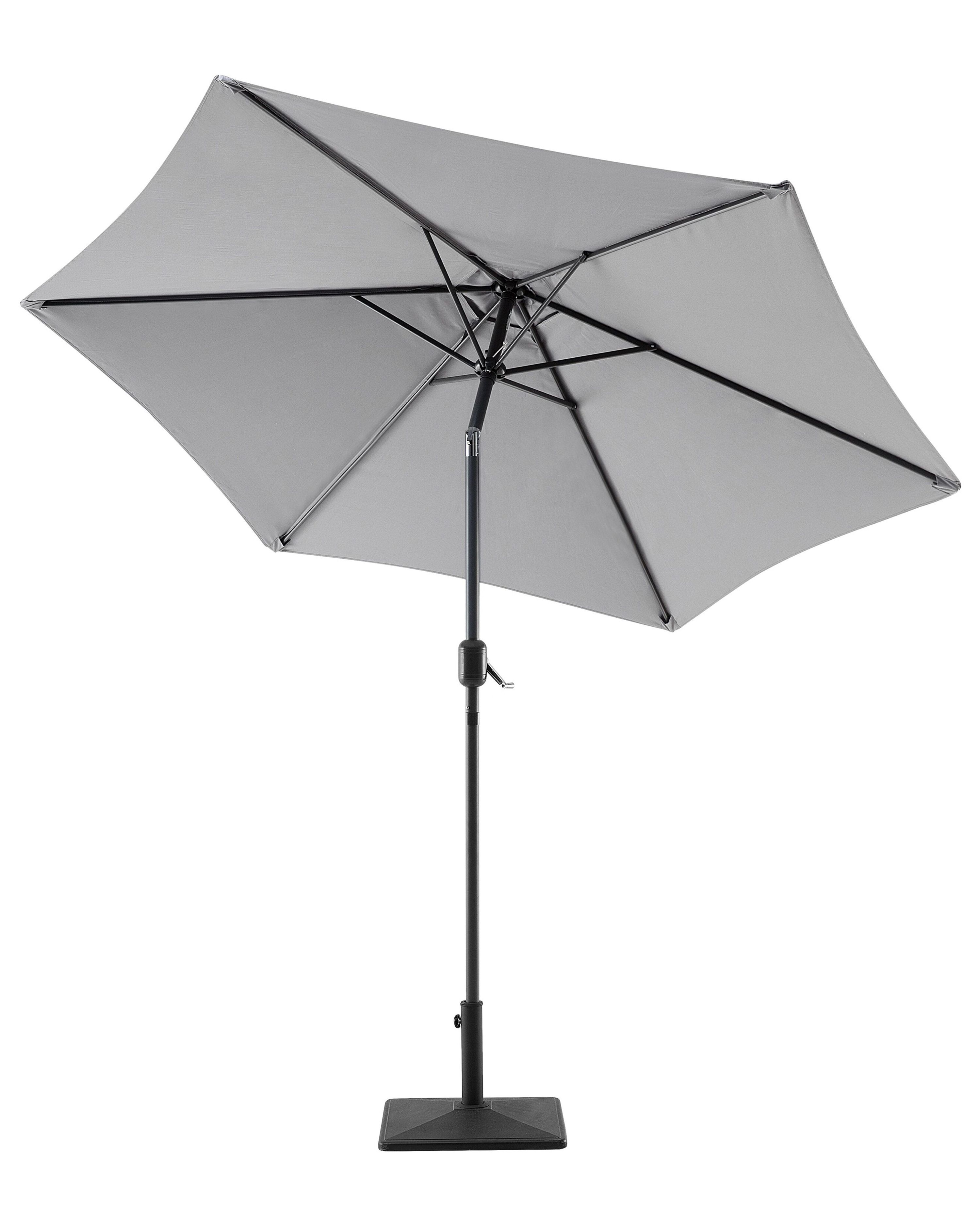 Market Garden Parasol ⌀ 2.7 m Dark Grey VARESE | Beliani.co.uk