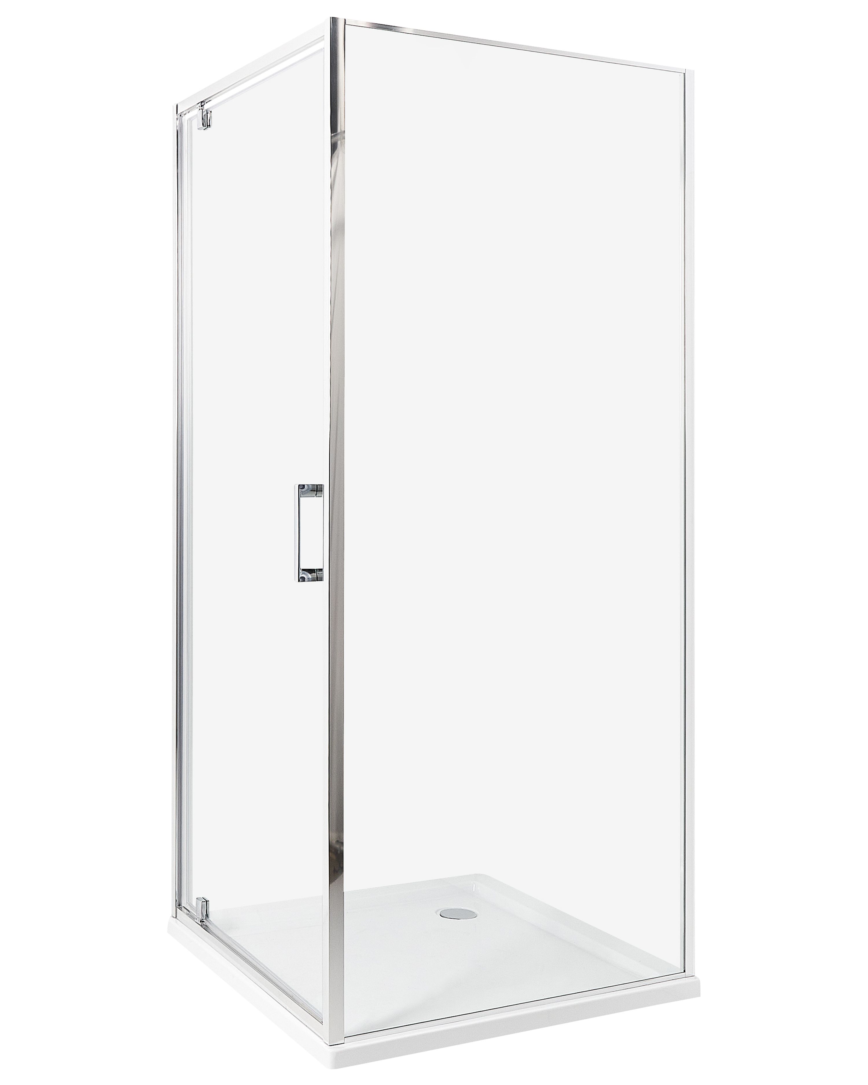 Shower Enclosure DARLI 800 x 800 x 1850 mm Silver | Beliani.co.uk