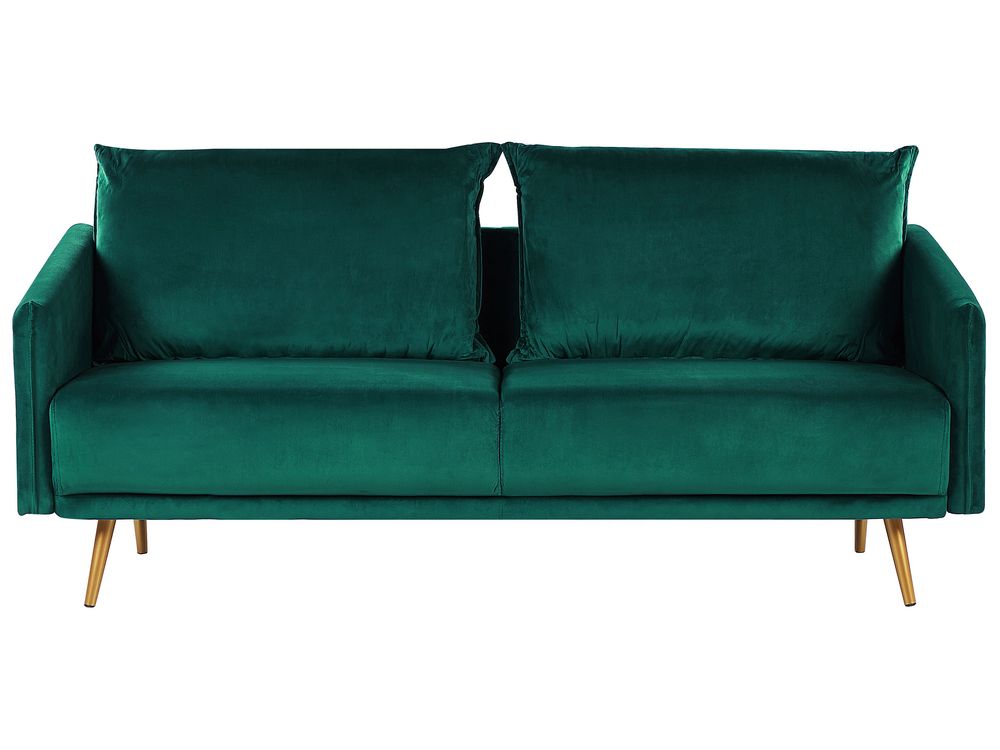 3 Seater Velvet Sofa Emerald Green MAURA Beliani