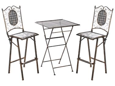 Tuin bar set Inklapbaar BORMIO Metaal Zwart | Beliani.be
