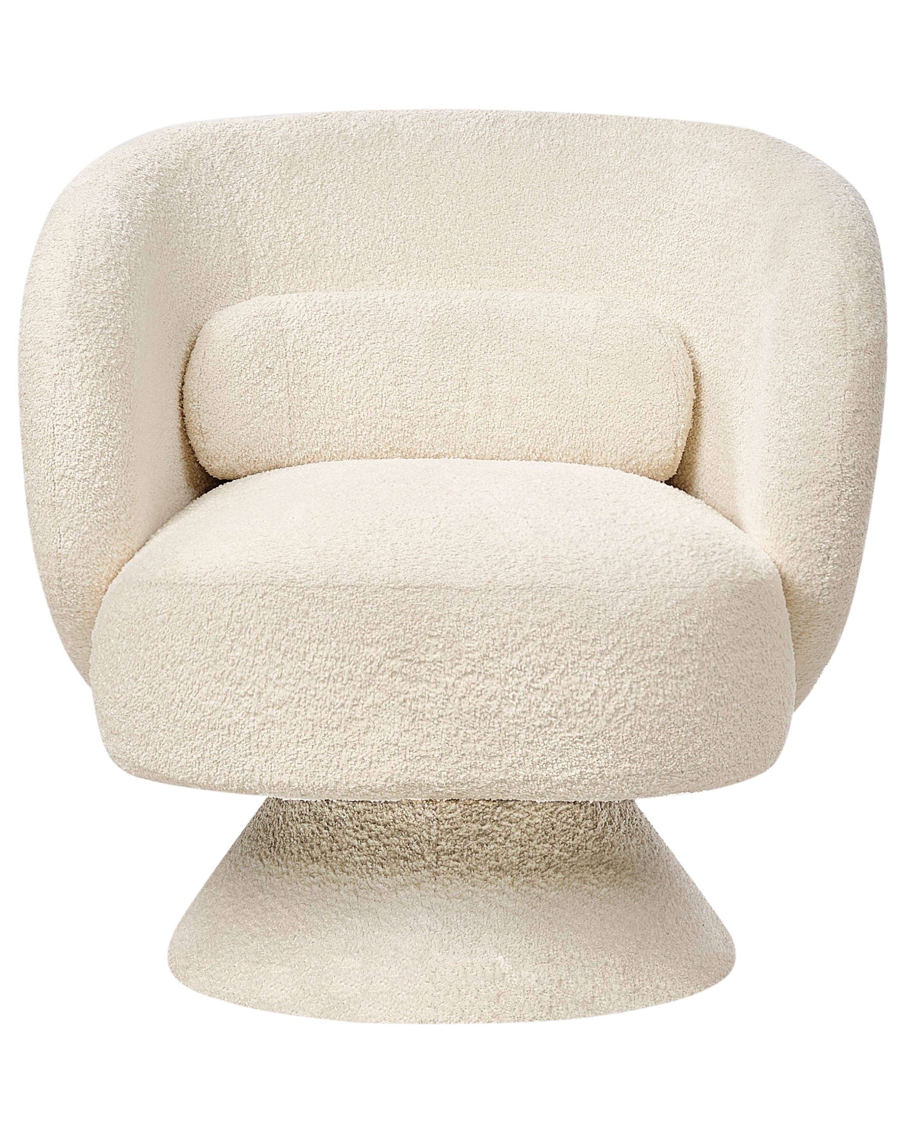 Drehsessel LIEKSA Bouclé Cremeweiß | Beliani.at