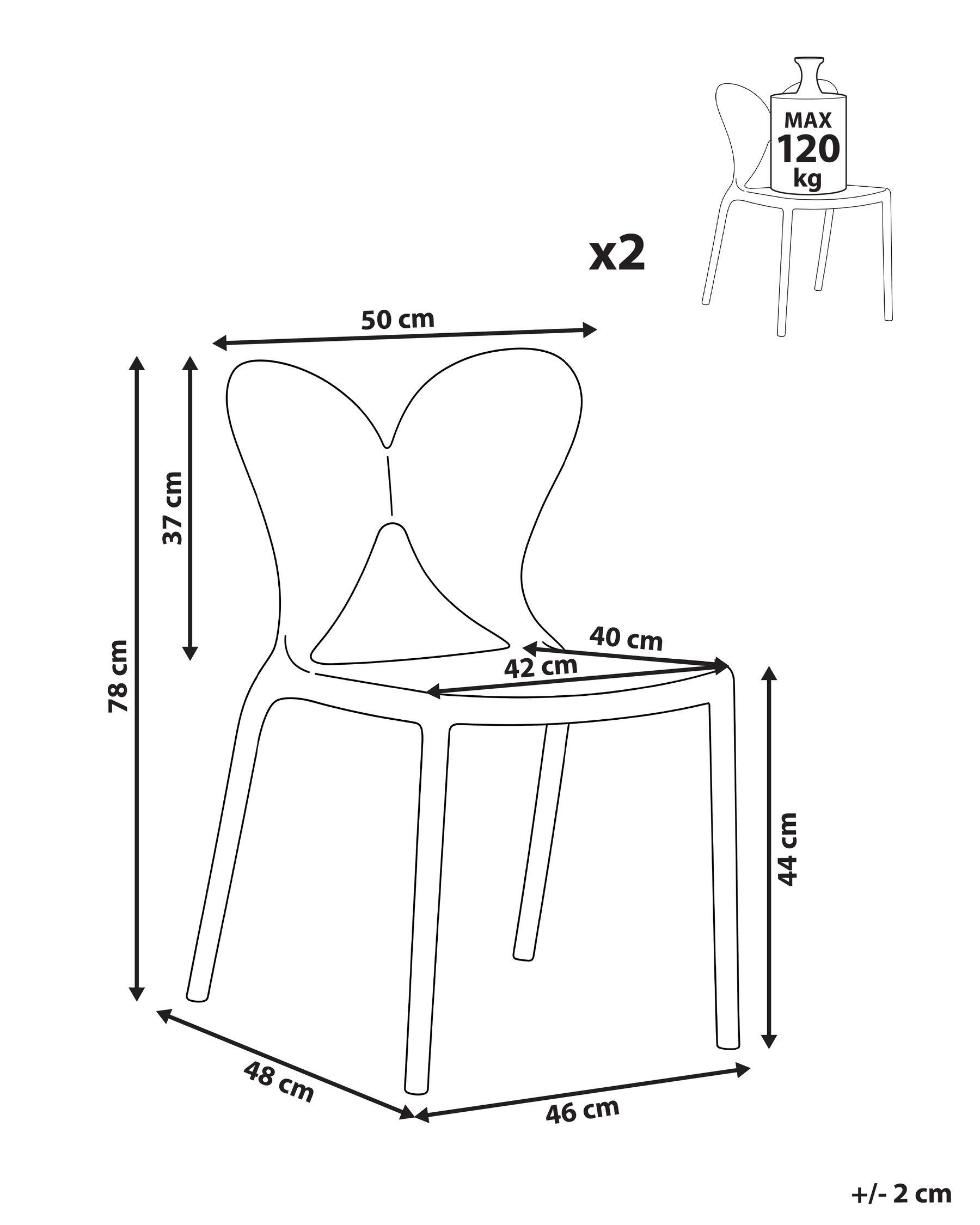 Set of 2 Garden Chairs LARISSA Light Grey | Beliani.es