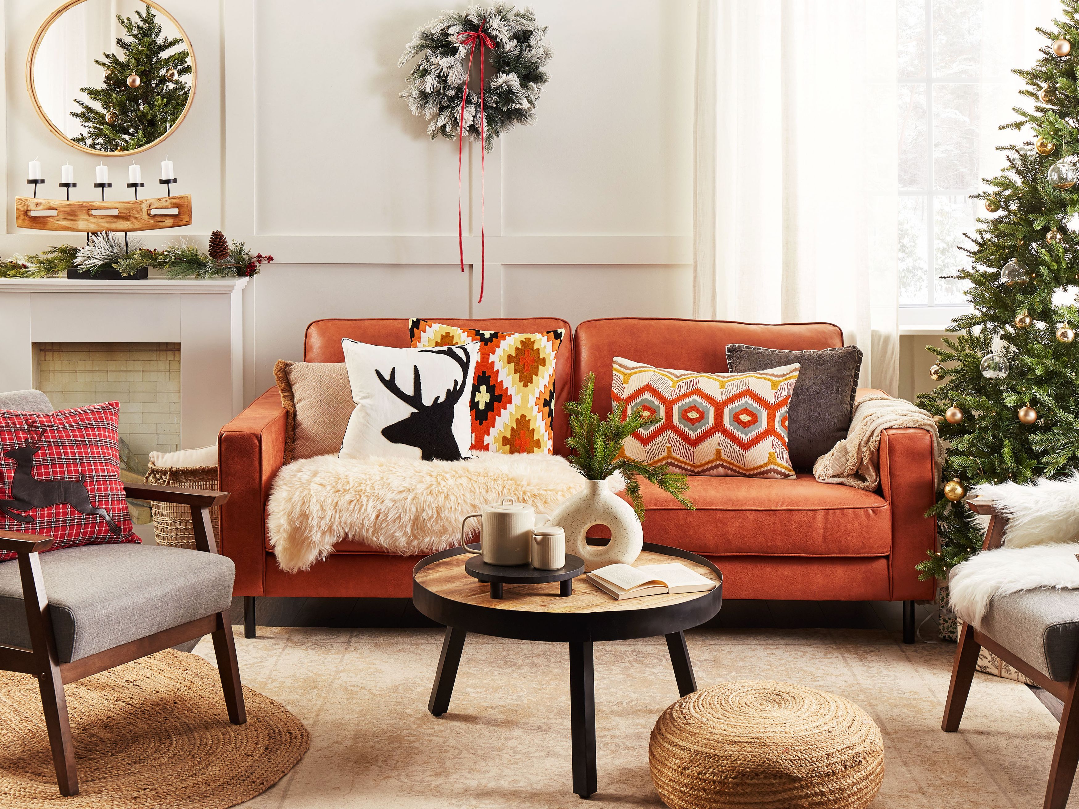 Jute Woven Pouffe Beige TIFELT | Beliani.co.uk