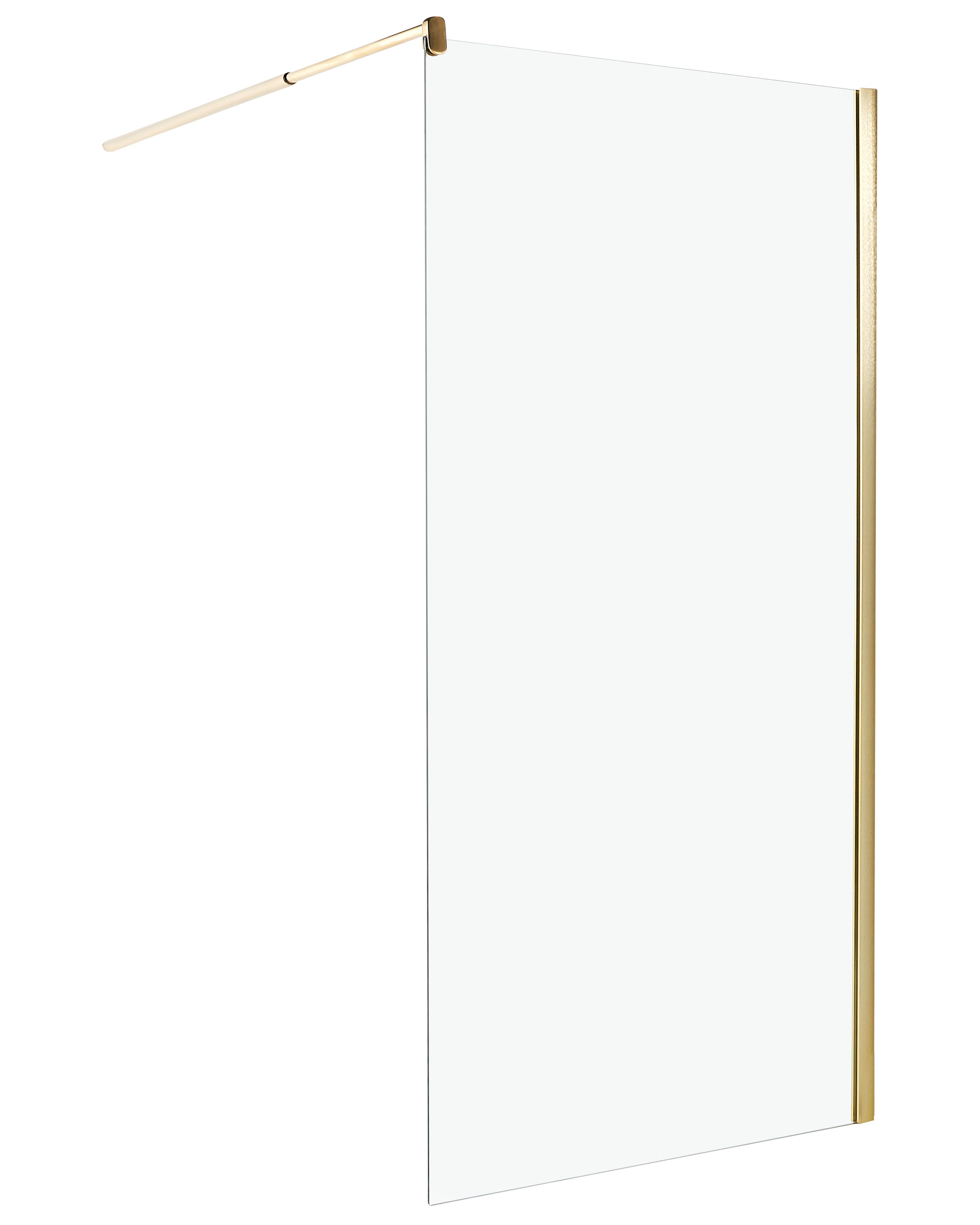 Shower Screen AHAUS 1000 x 1900 mm Gold | Beliani.co.uk