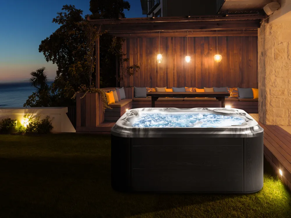 Outdoor Jacuzzi At Night Crystal Plus Outdoor Hot Tub | Web Of