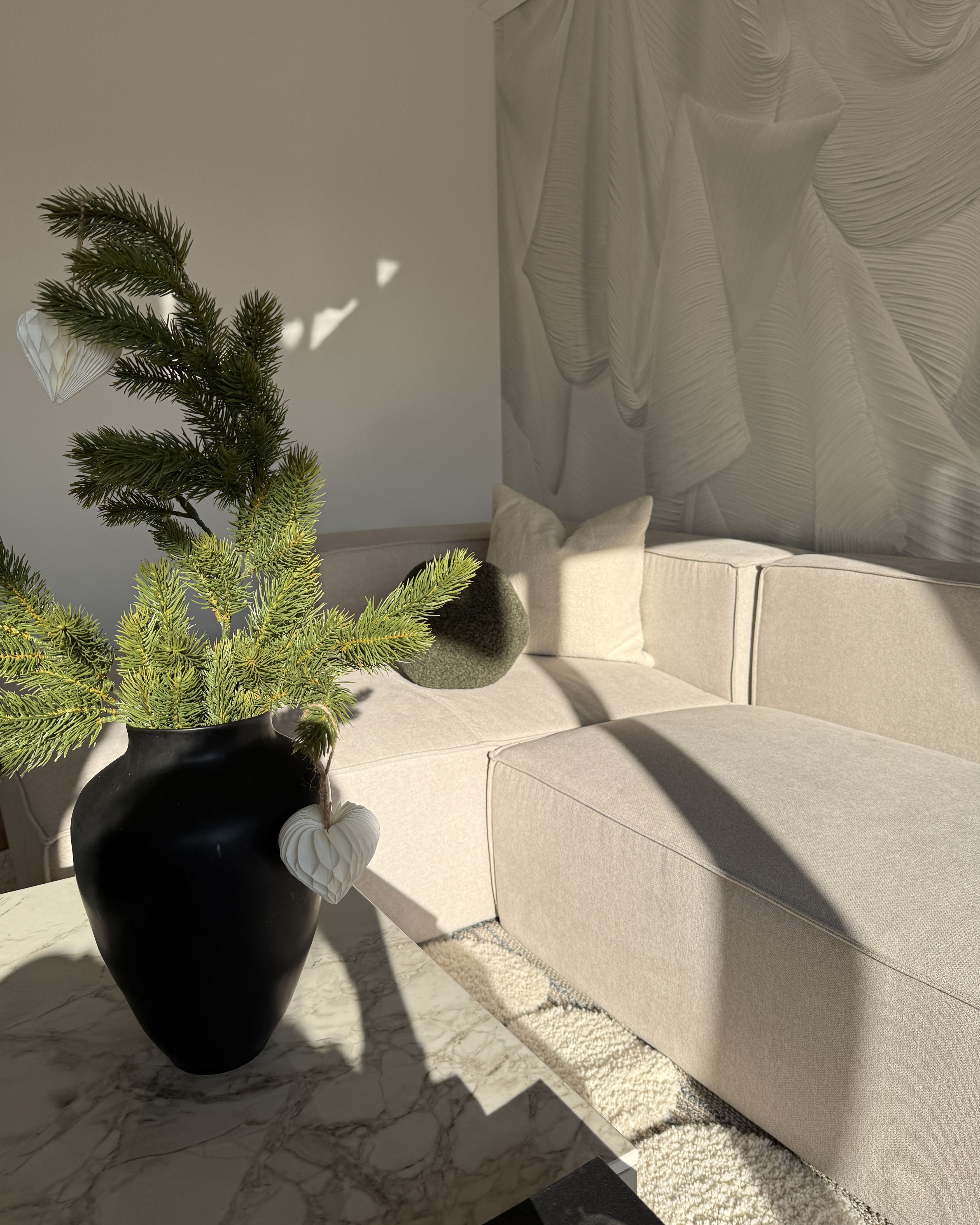 Corner Sofa 3 Seater VERNON Fabric Light Beige Right Hand | Beliani.co.uk