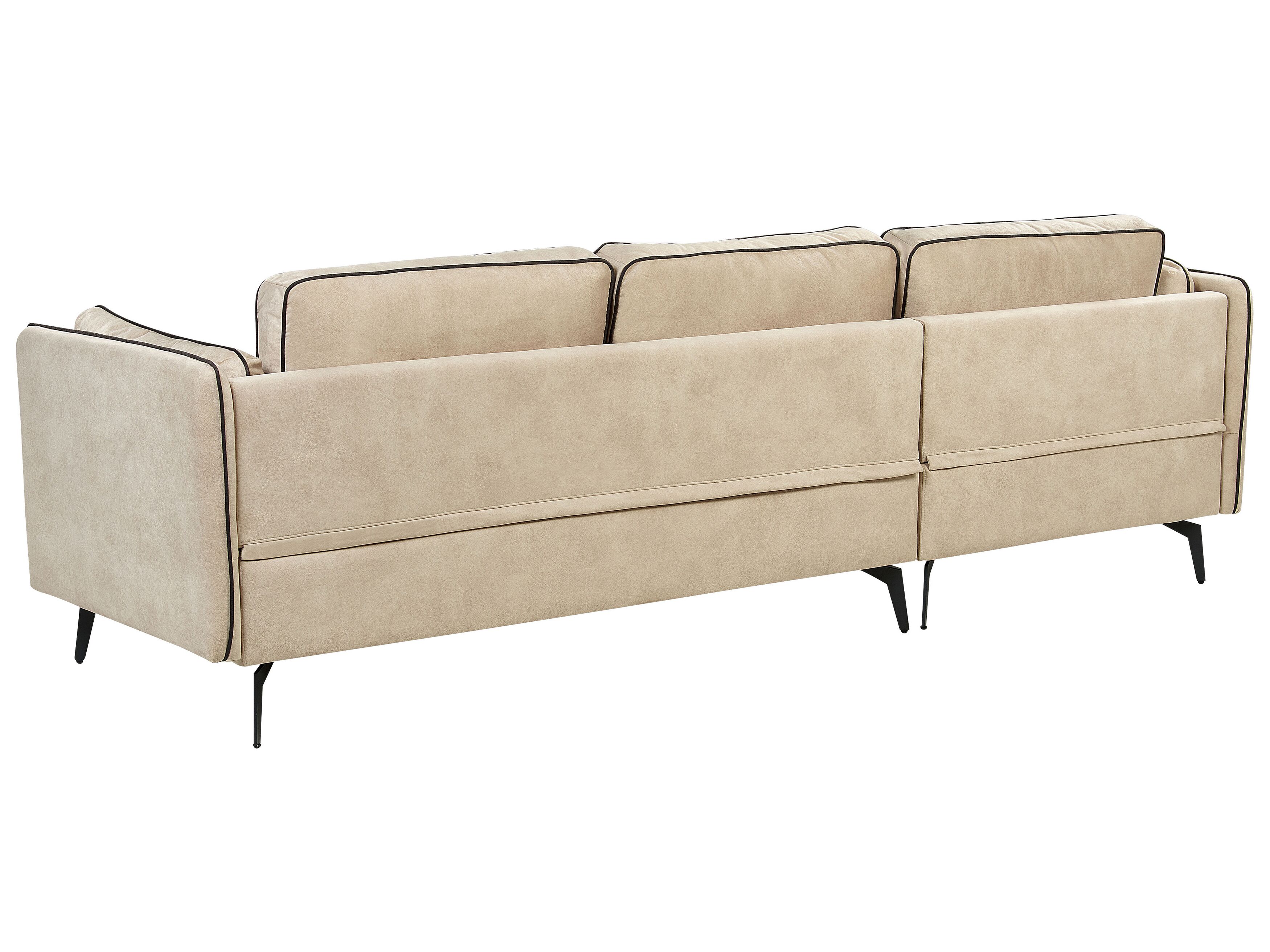 Corner Sofa ALTAN Velvet Beige 3 Seater Right Hand | Beliani.co.uk
