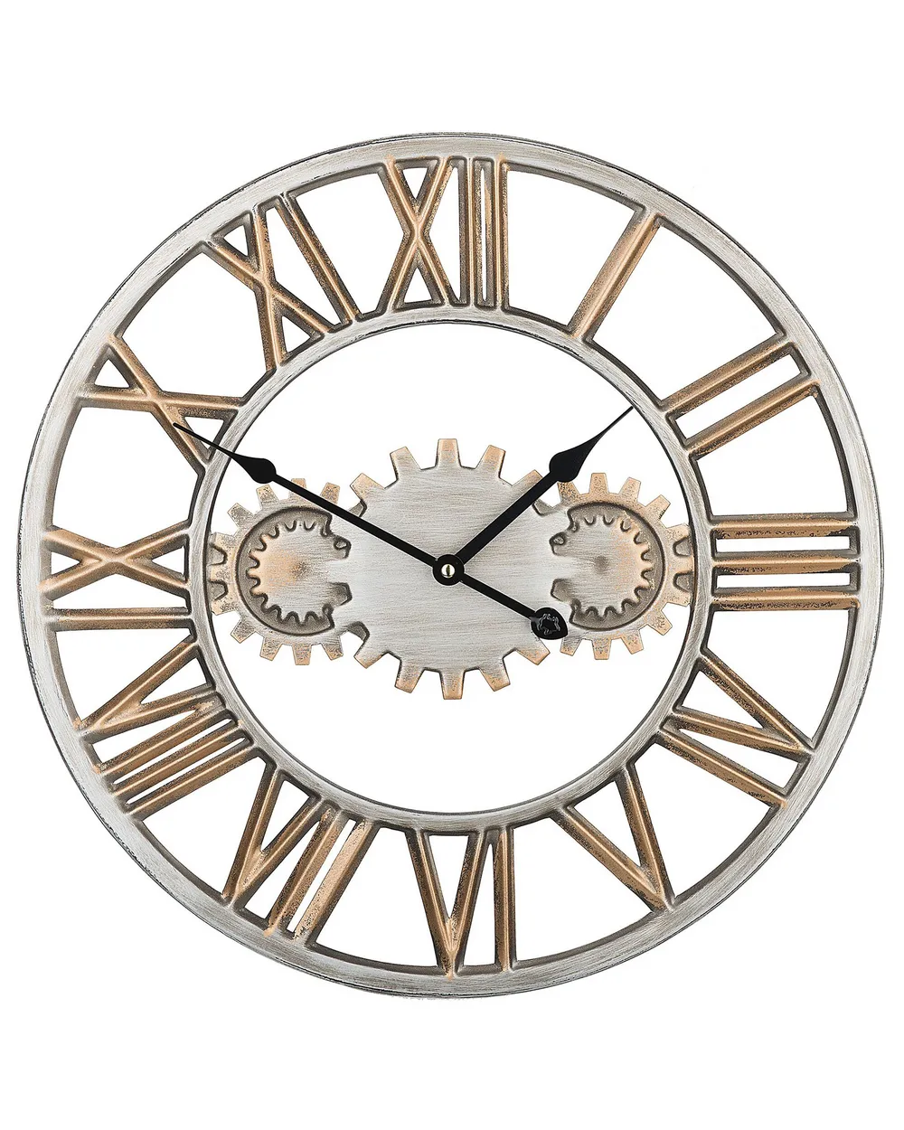 white skeleton wall clock