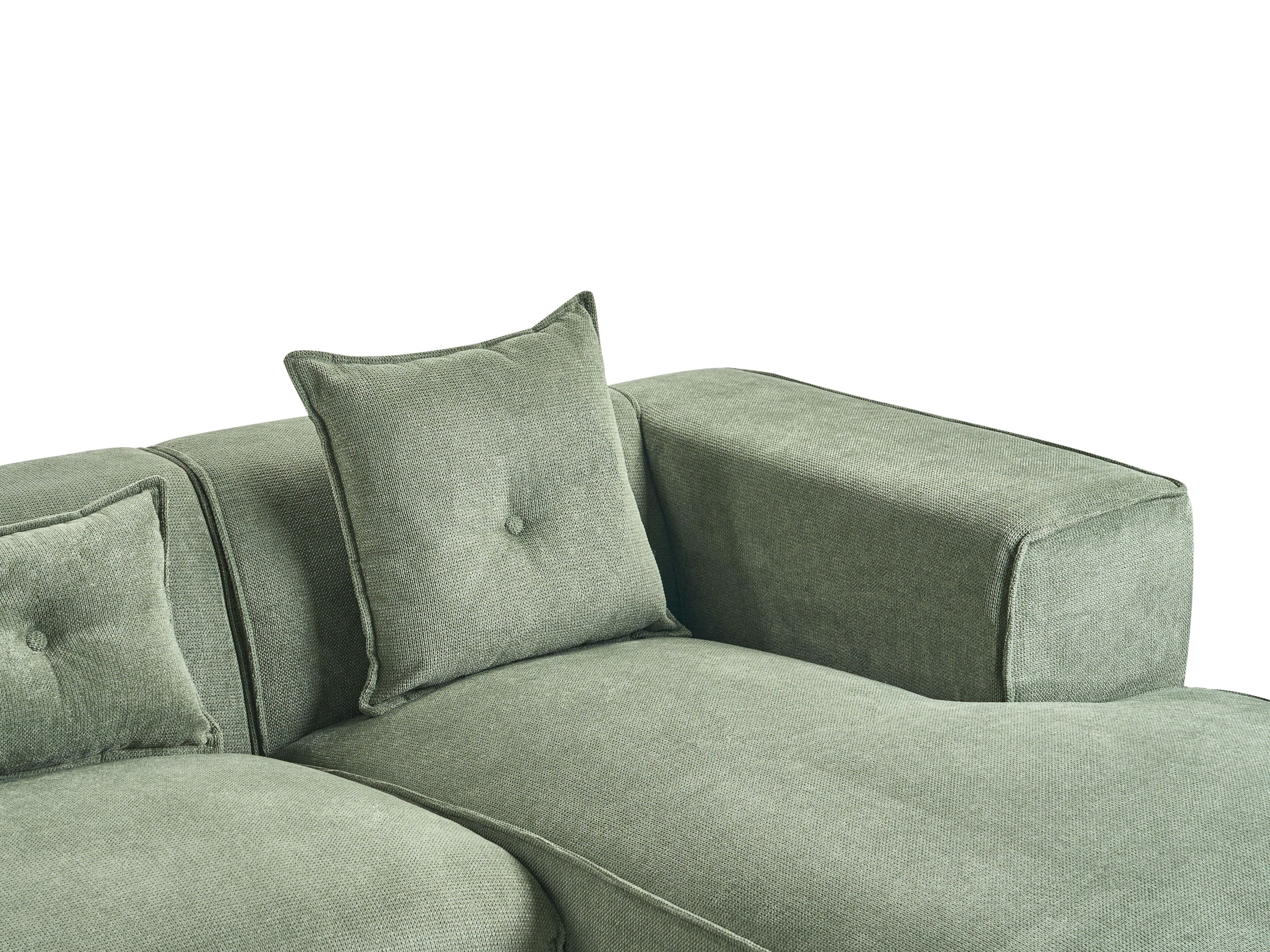 Left Hand Chenille Corner Sofa Dark Green DOLVA | Beliani.co.uk