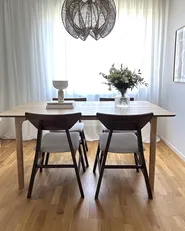 Dining Table DELMAS Light Ash Wood 160 cm 90 cm | Beliani.co.uk
