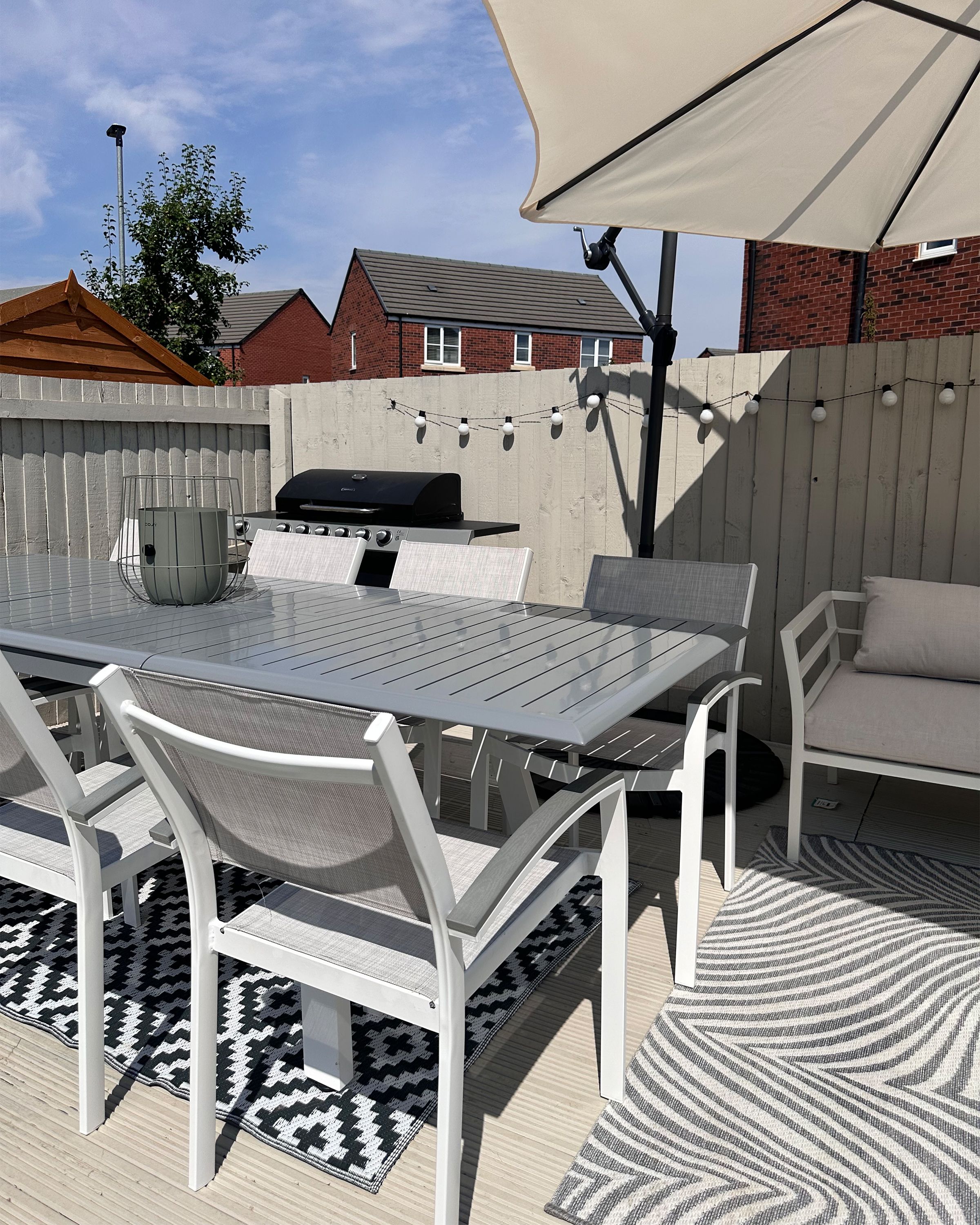 Garden Dining Set 8 Seater PERETA Metal Grey | Beliani.co.uk