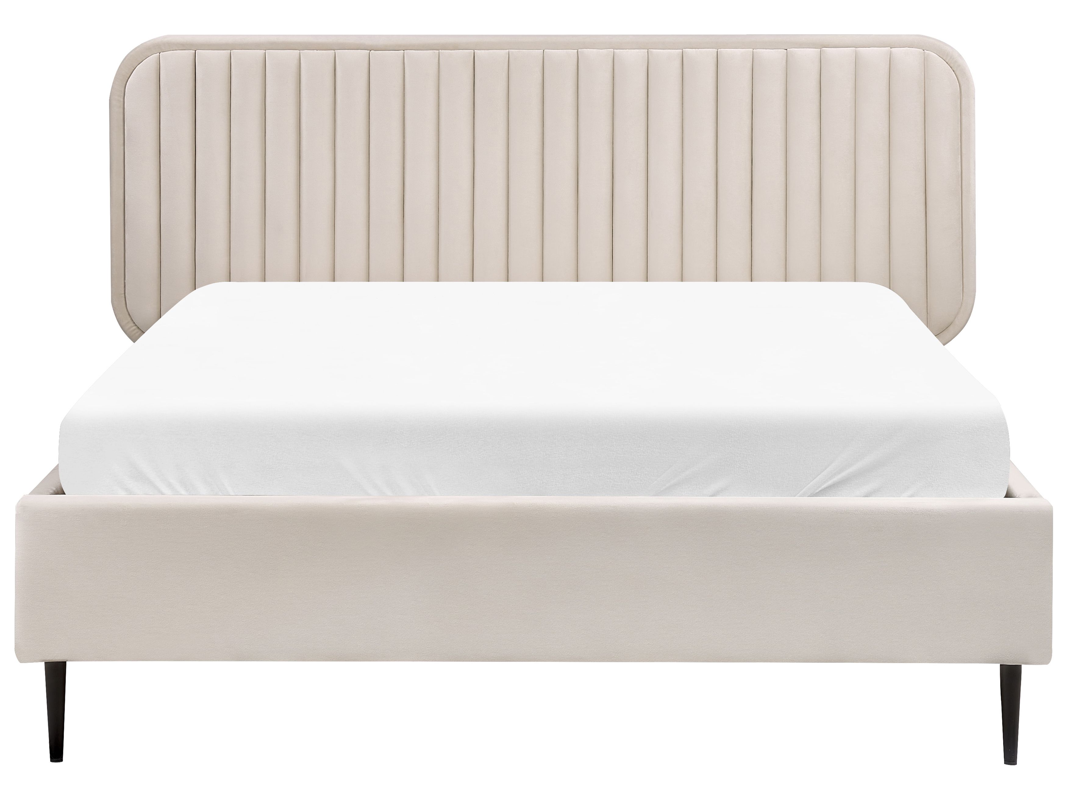 Cama Terciopelo BRIN 140 x 200 cm Beige | Beliani.es