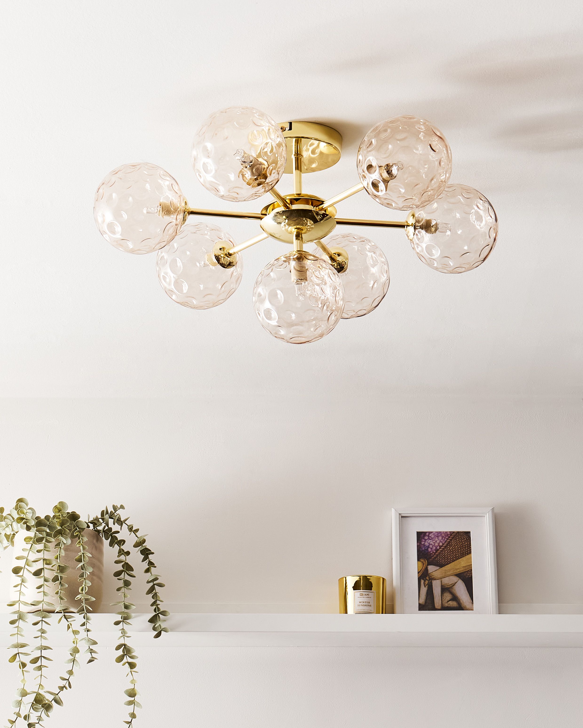 Taklampe ANADYR Glass Beige | Beliani.no