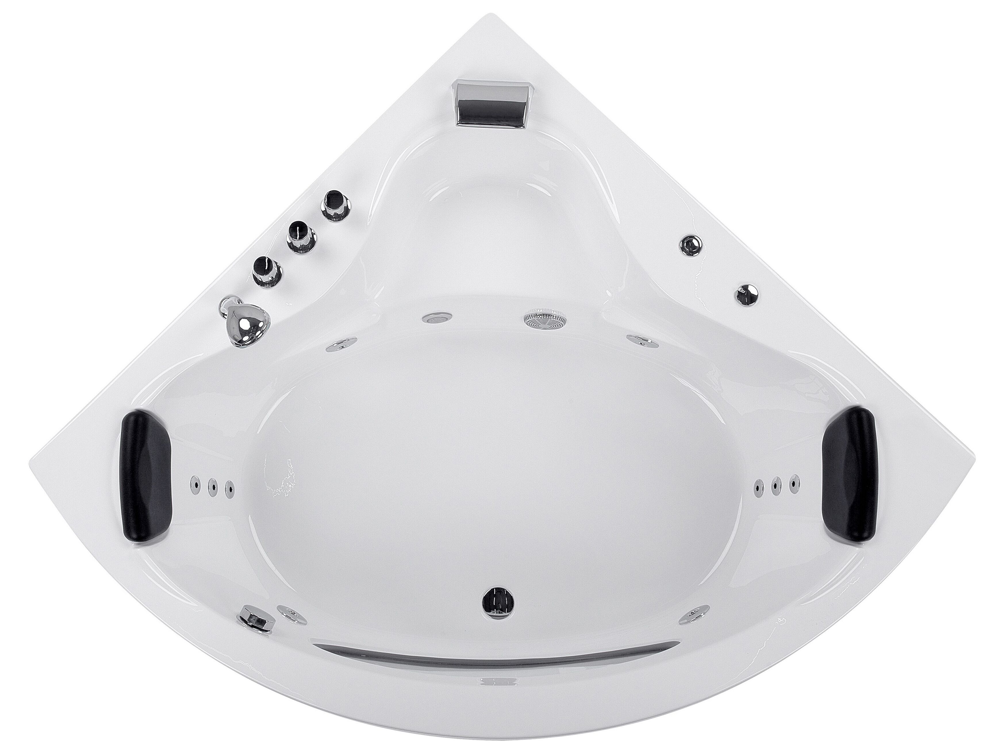 Corner Hot Tub with LED TOCOA 1900 x 1380 mm White | Beliani.co.uk