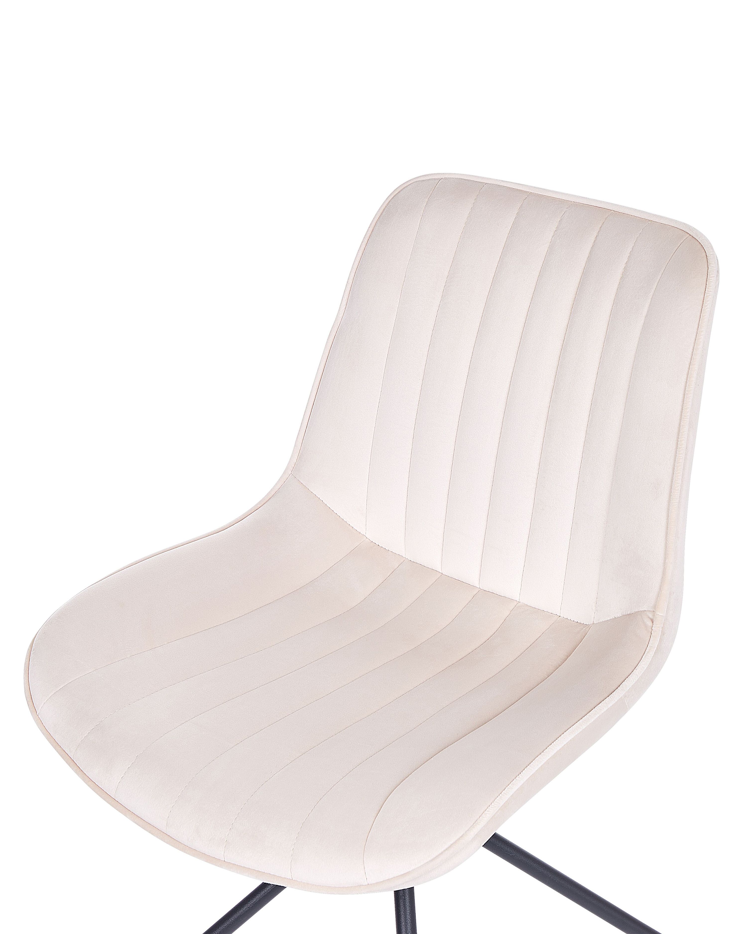 Matstol 2 st sammet beige NAVASOTA | Beliani.se