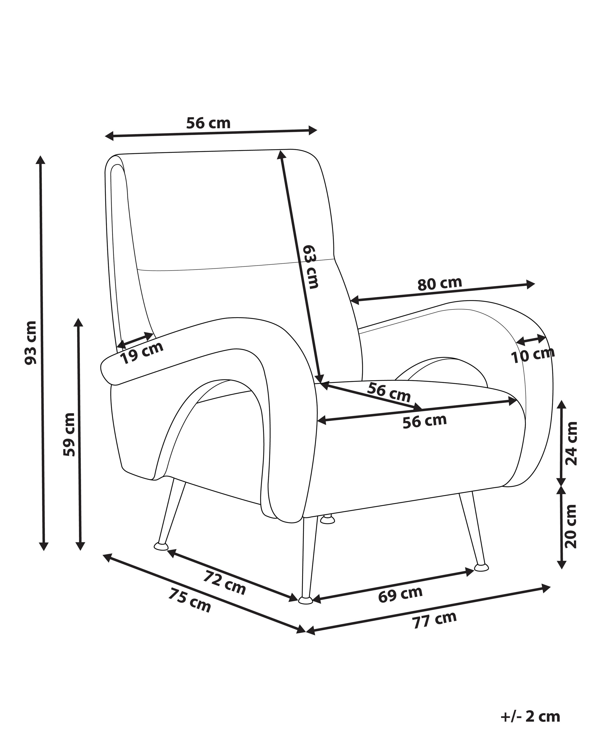 Nojatuoli SVALOV vakosametti Harmaa | Beliani.fi