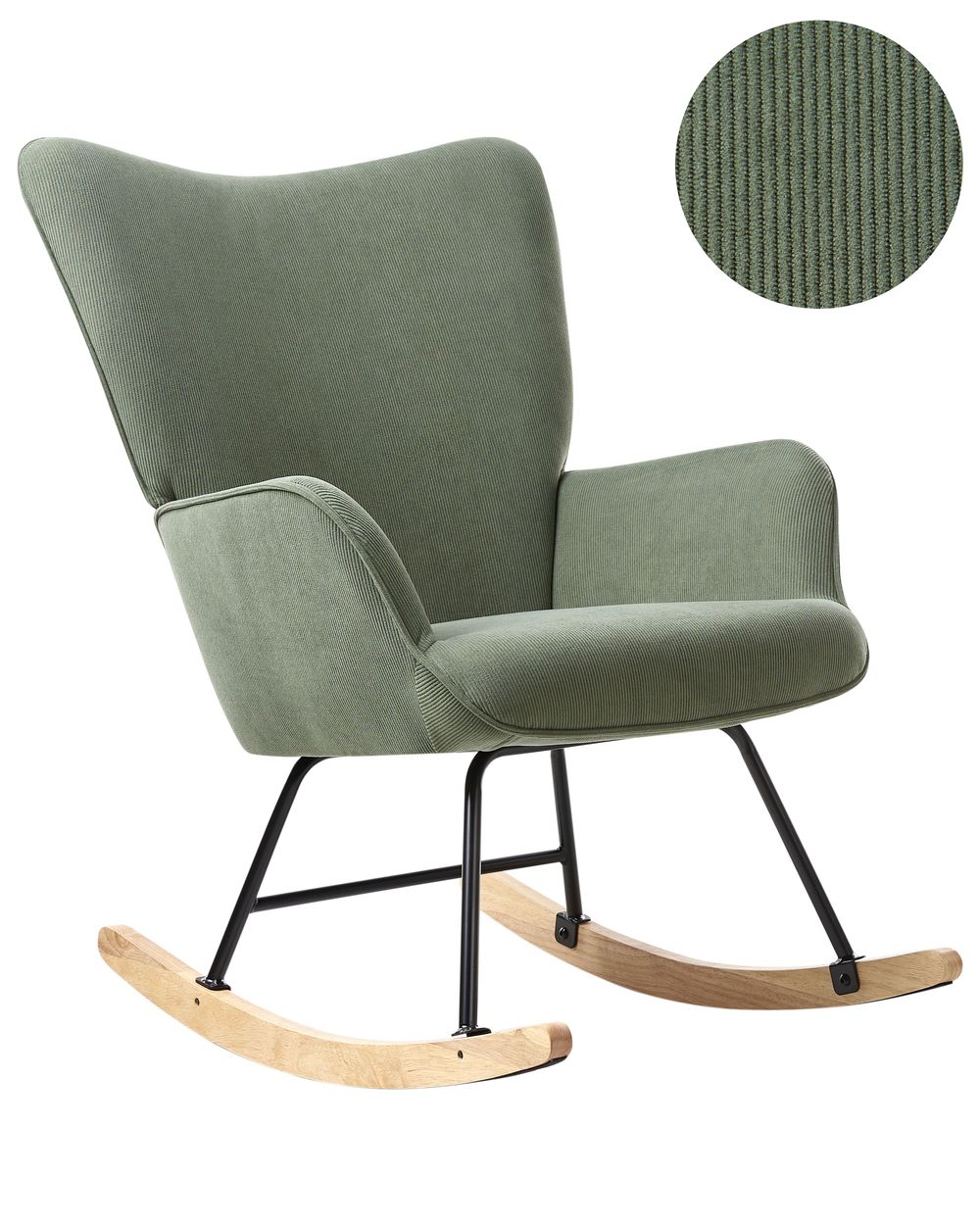 Schommelstoel ANASET Bouclé Zandbeige | Beliani.nl