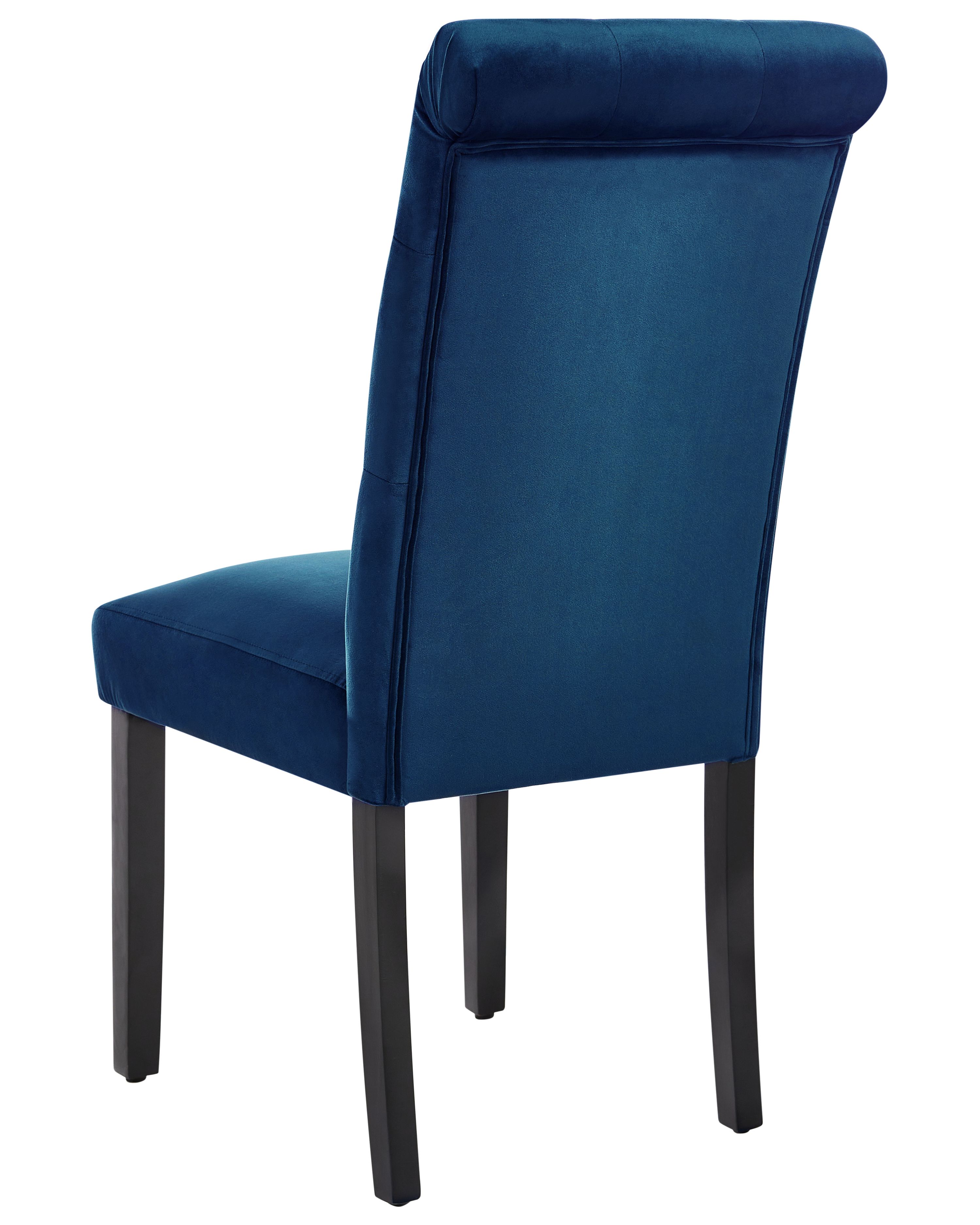 Set of 2 Dining Chairs VELVA Velvet Dark Blue | Beliani.co.uk